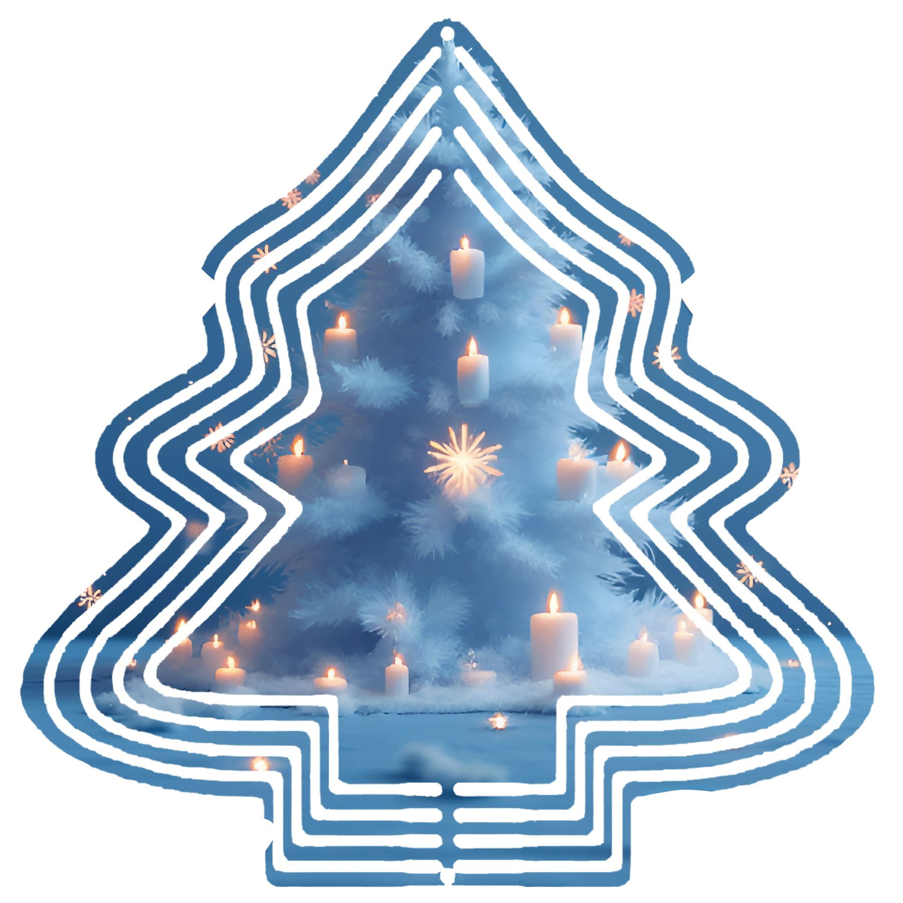Stylish Metal Hanging Christmas Tree Wind Spinner - Elegant Layered ...