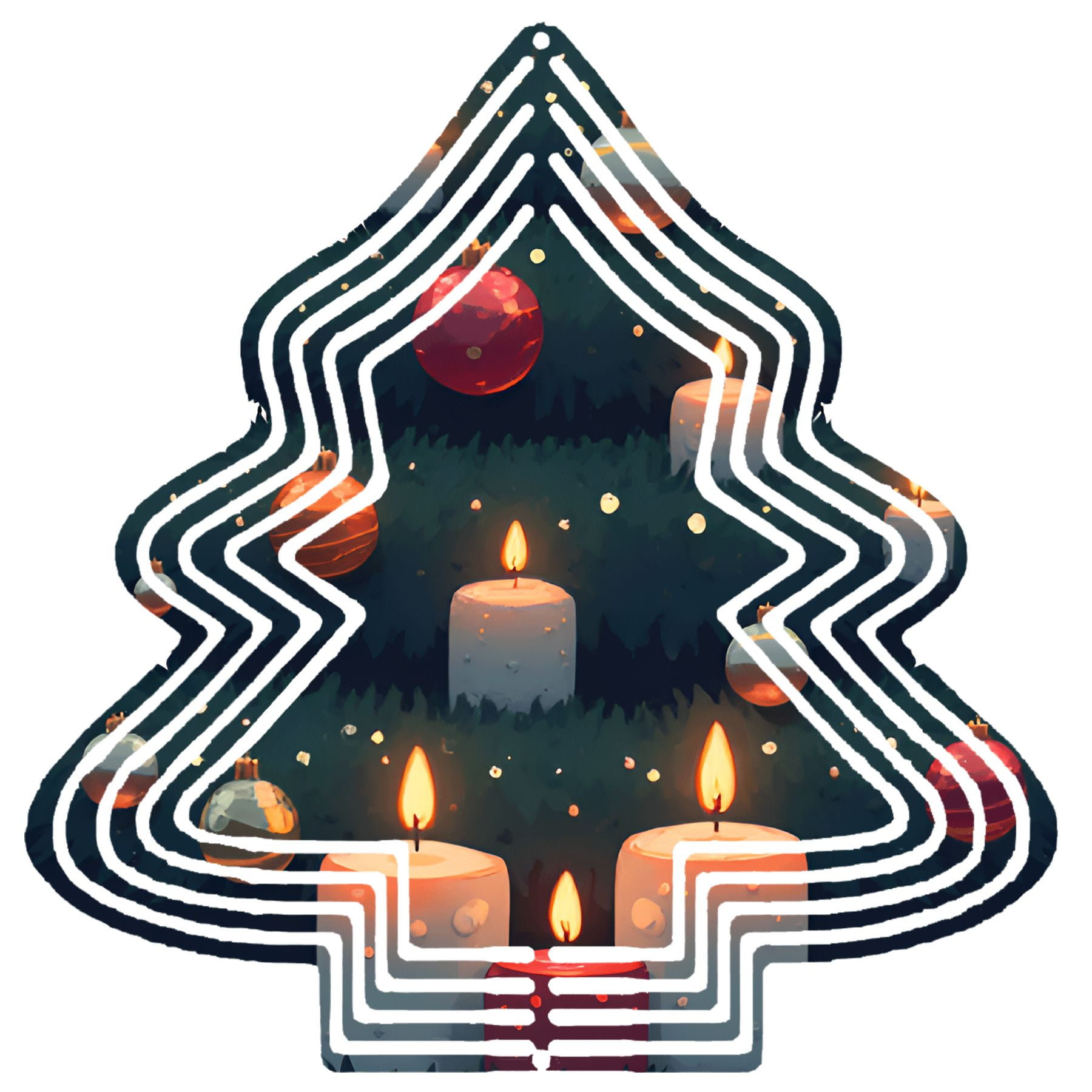 Stylish Metal Hanging Christmas Tree Wind Spinner - Festive Design with ...