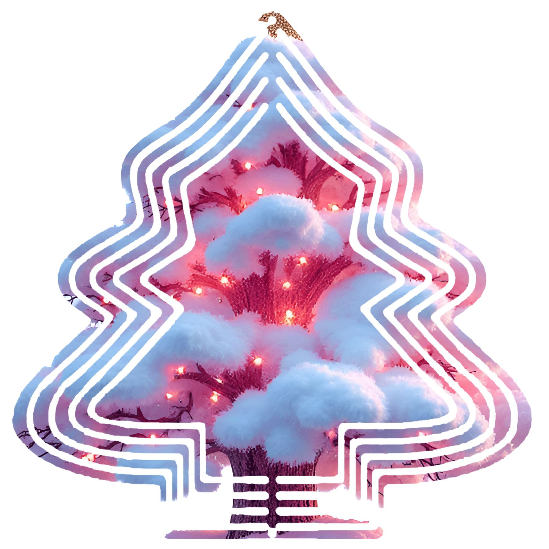 Stylish Metal Hanging Christmas Tree Wind Spinner - Festive Design with ...