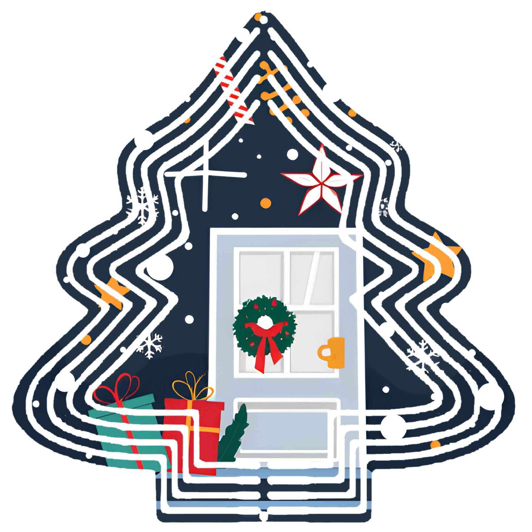 Stylish Metal Hanging Christmas Tree Wind Spinner - Festive Design with ...