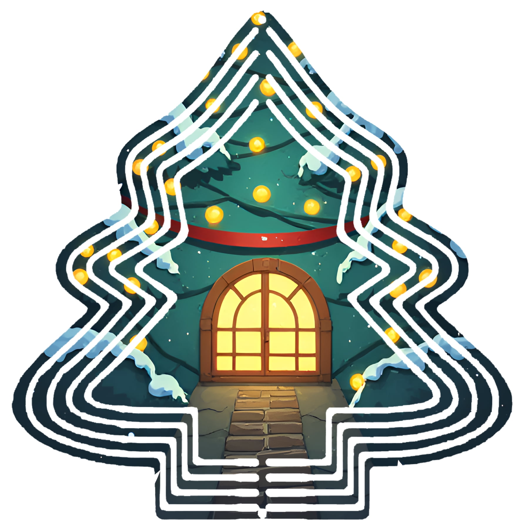 Stylish Metal Hanging Christmas Tree Wind Spinner - Festive Garden ...