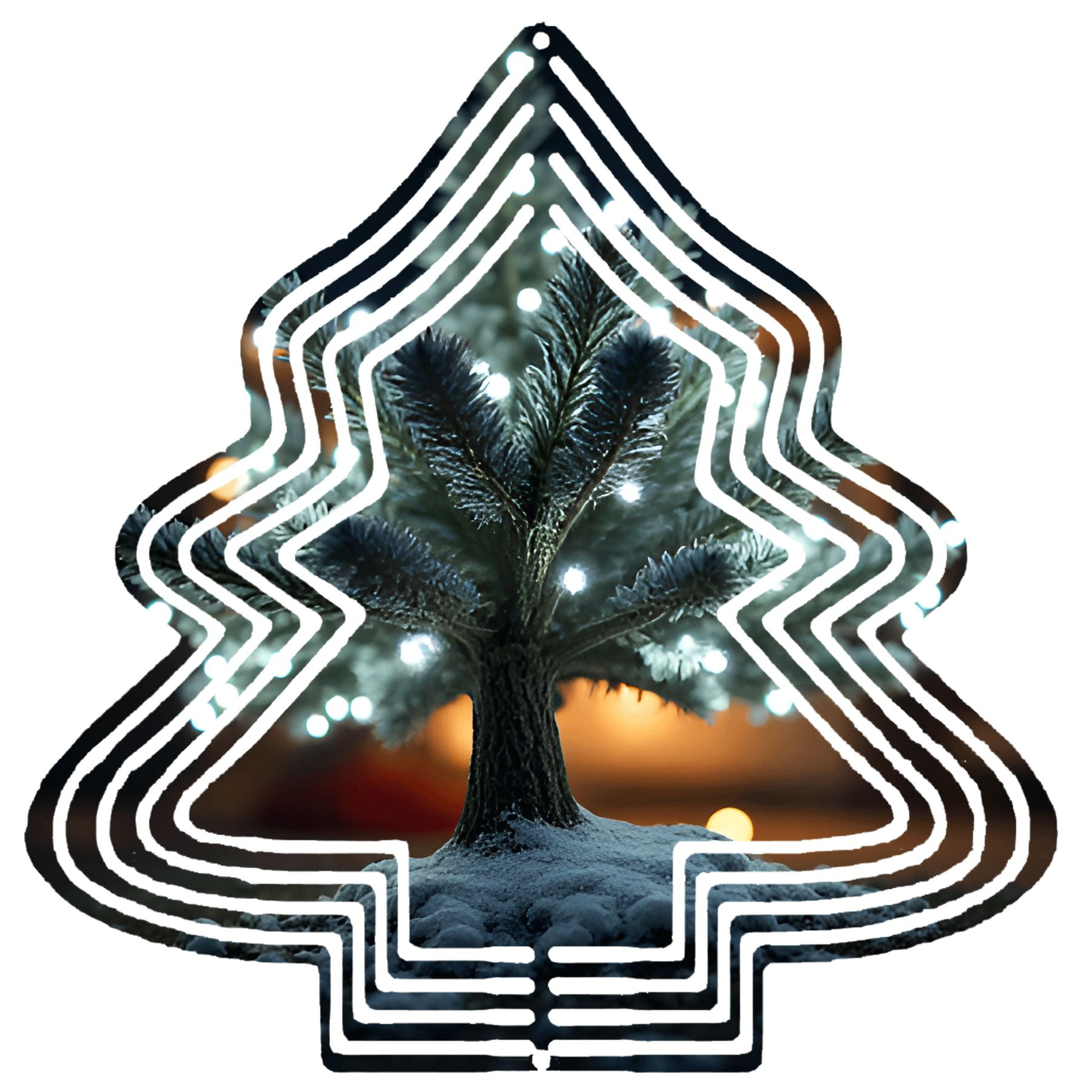 Stylish Metal Hanging Christmas Tree Wind Spinner - Festive Garden ...