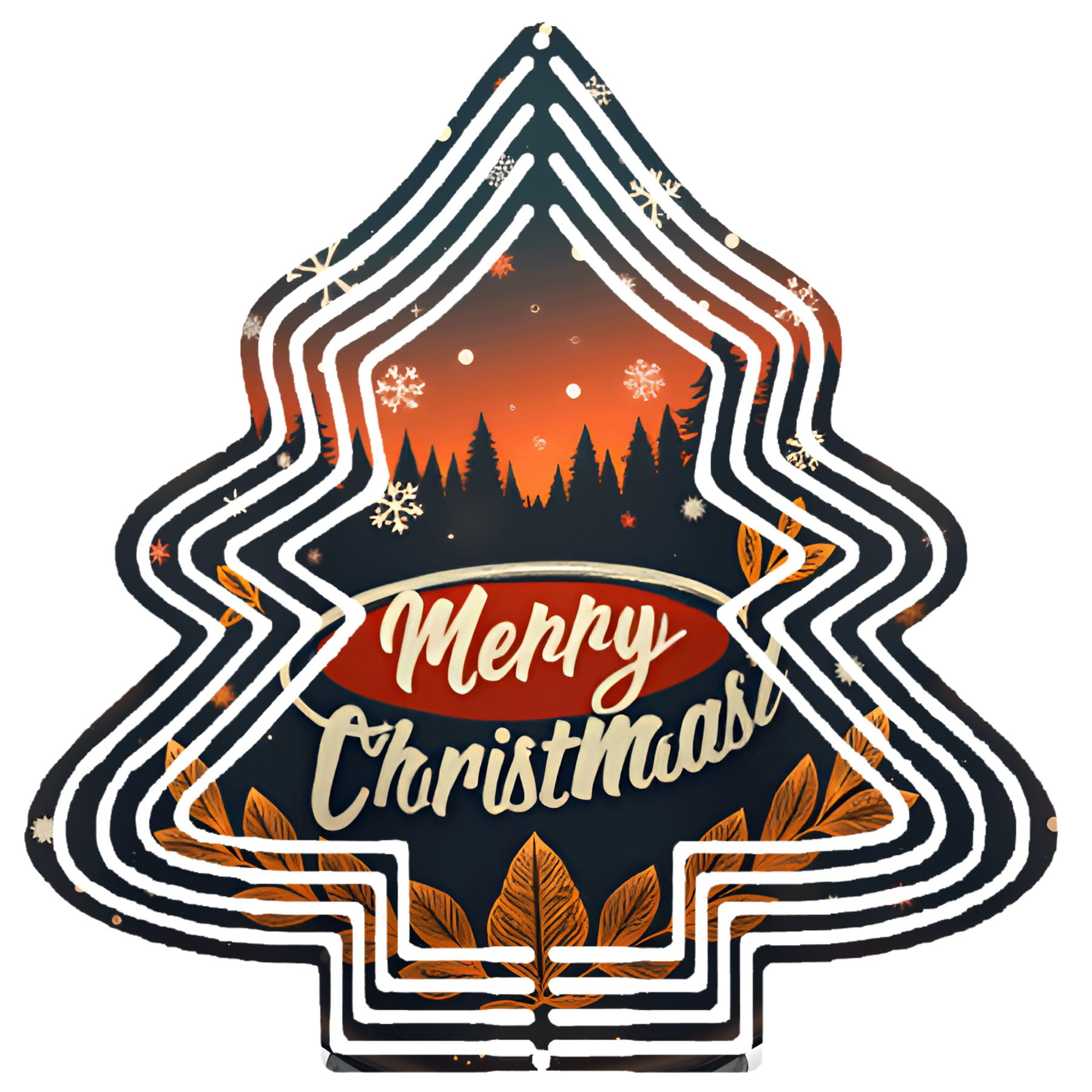 Stylish Metal Hanging Christmas Tree Wind Spinner - Festive Garden ...