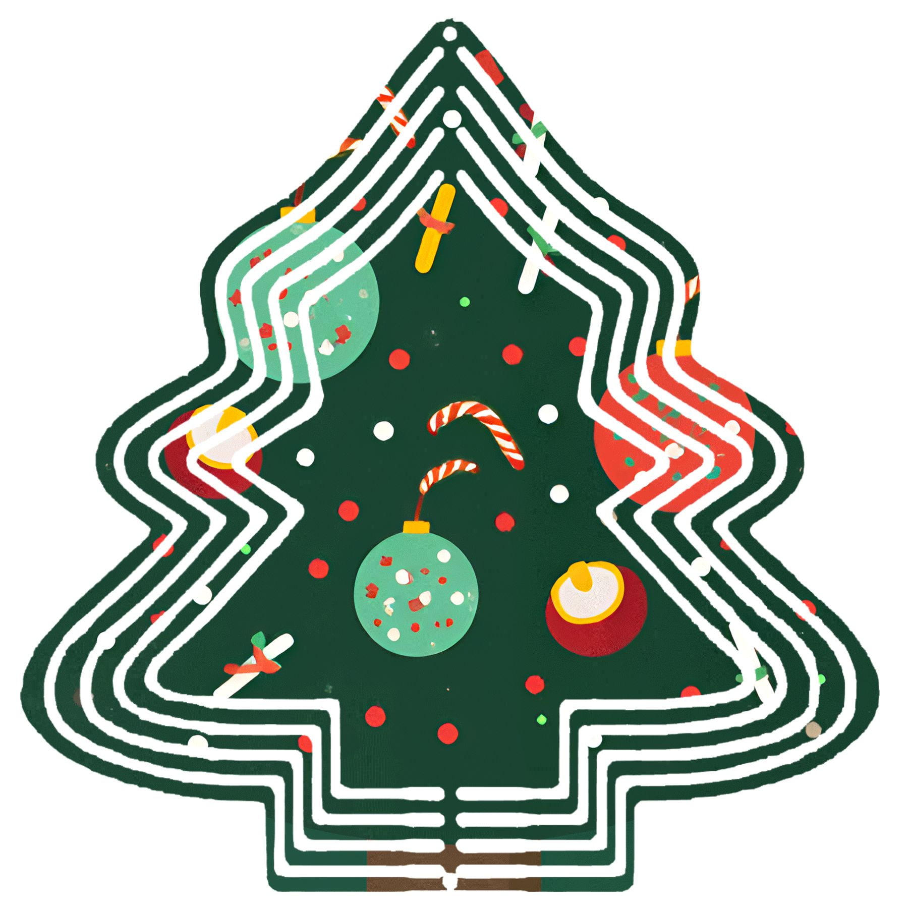 Stylish Metal Hanging Christmas Tree Wind Spinner - Festive Garden ...