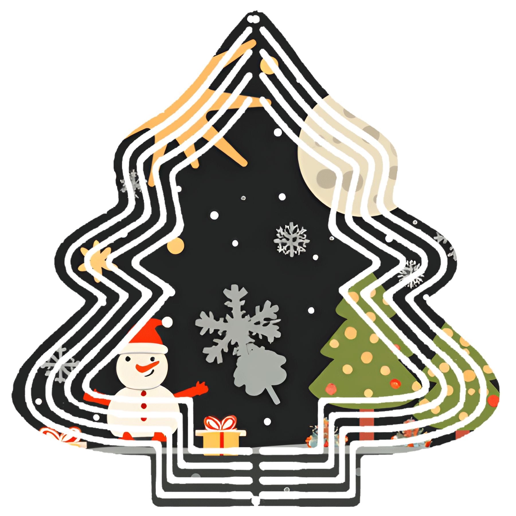 Stylish Metal Hanging Christmas Tree Wind Spinner - Festive Garden ...