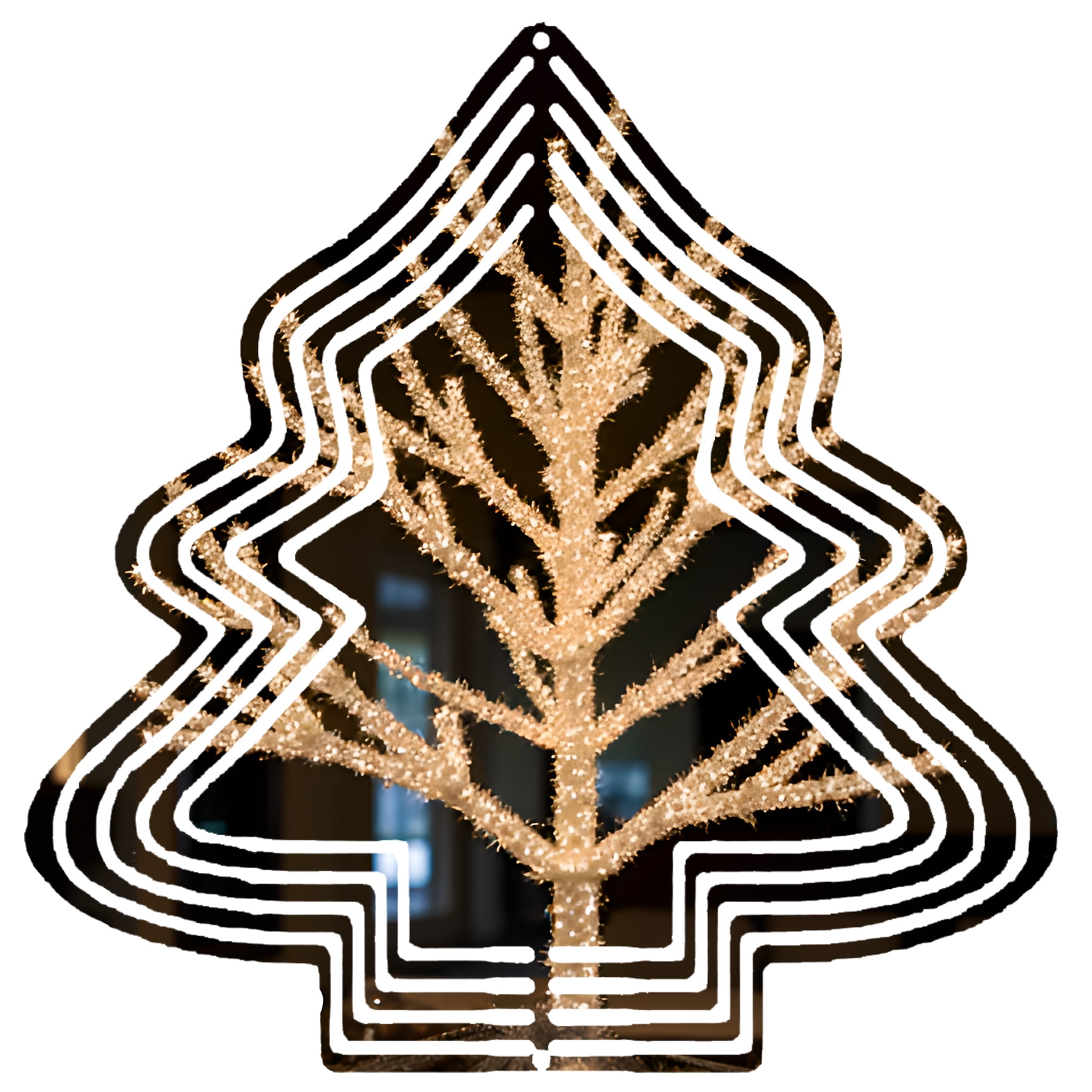 Stylish Metal Hanging Christmas Tree Wind Spinner - Festive Garden ...