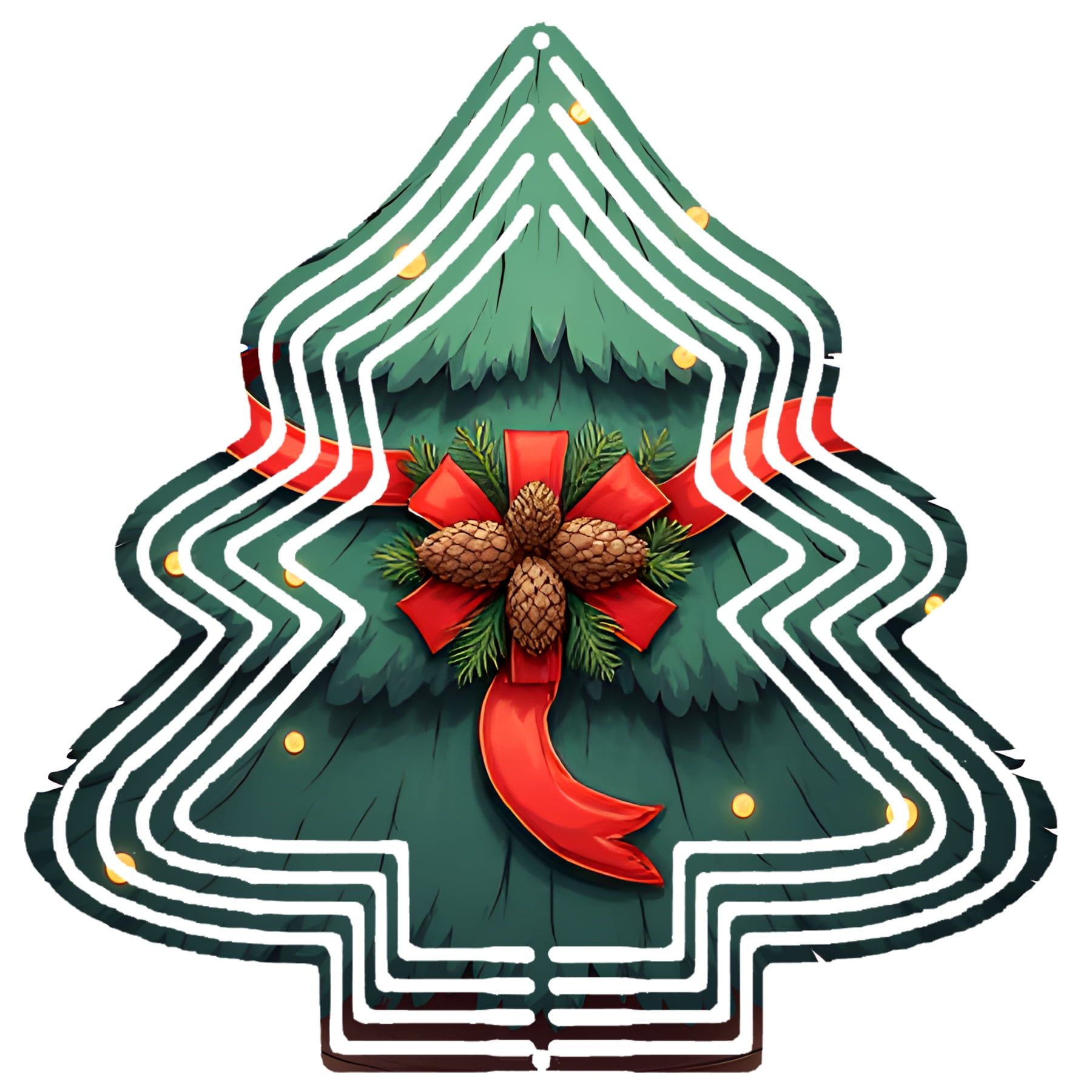Stylish Metal Hanging Christmas Tree Wind Spinner - Festive Green ...