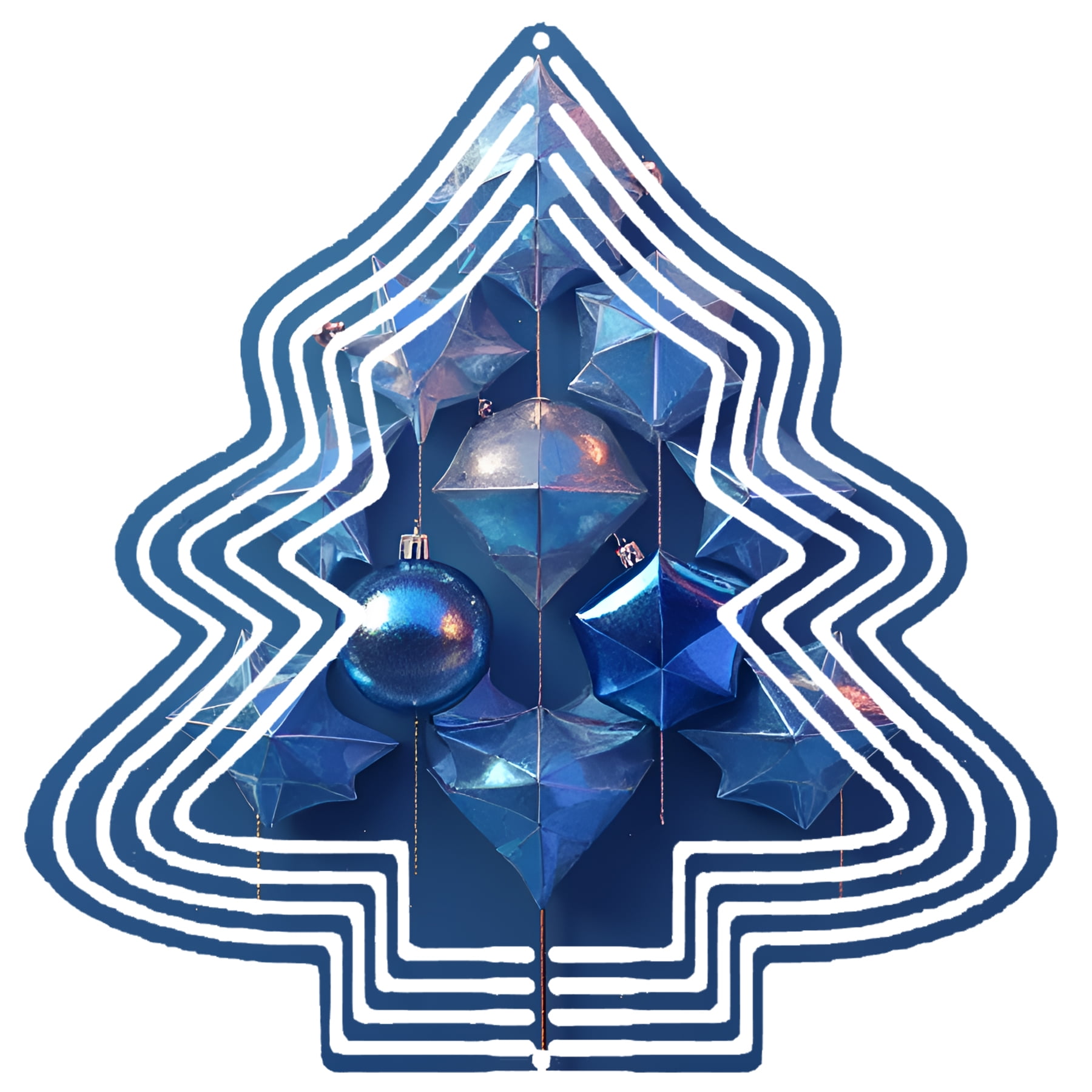 Stylish Metal Hanging Christmas Tree Wind Spinner - Geometric Design ...
