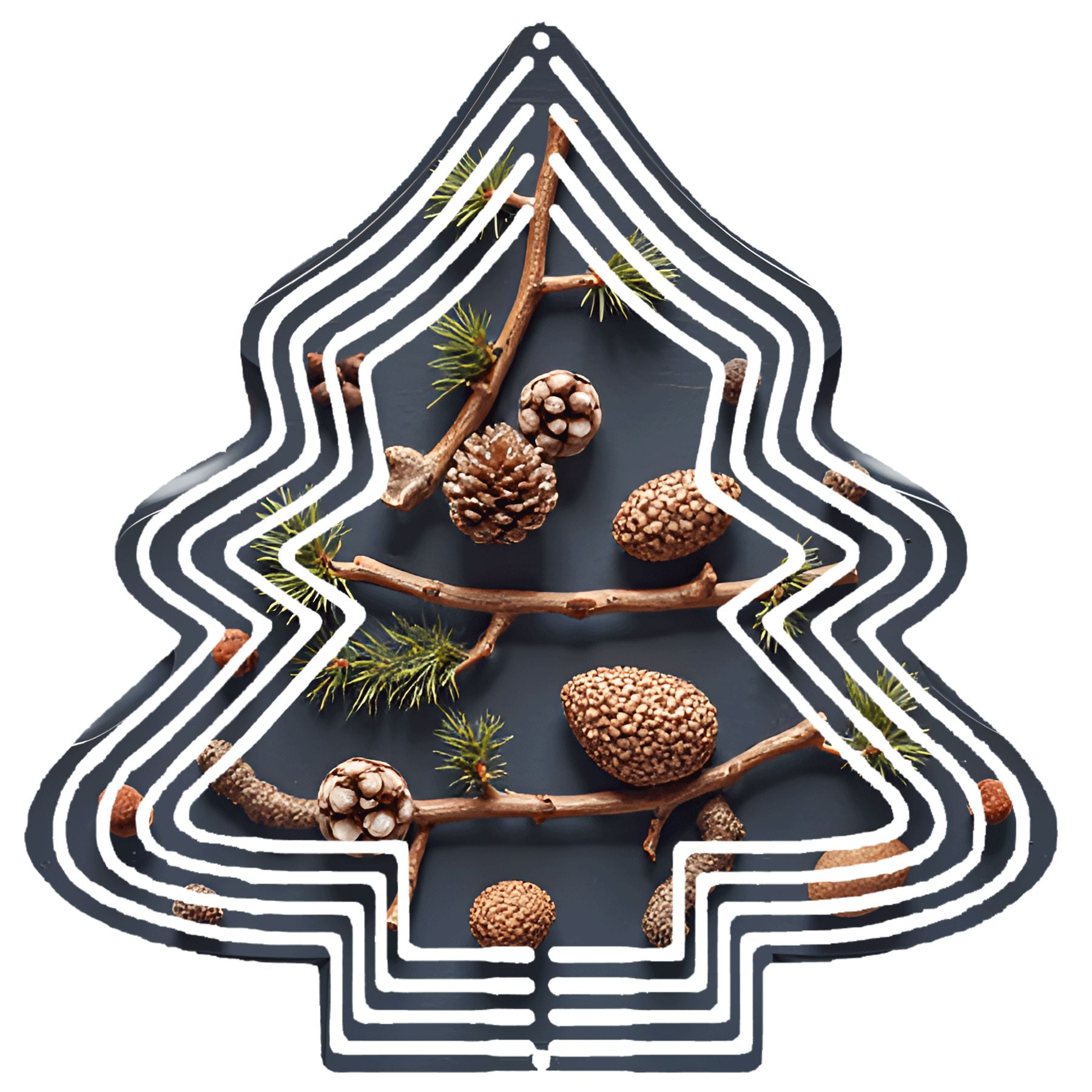 Stylish Metal Hanging Christmas Tree Wind Spinner - Intertwined ...
