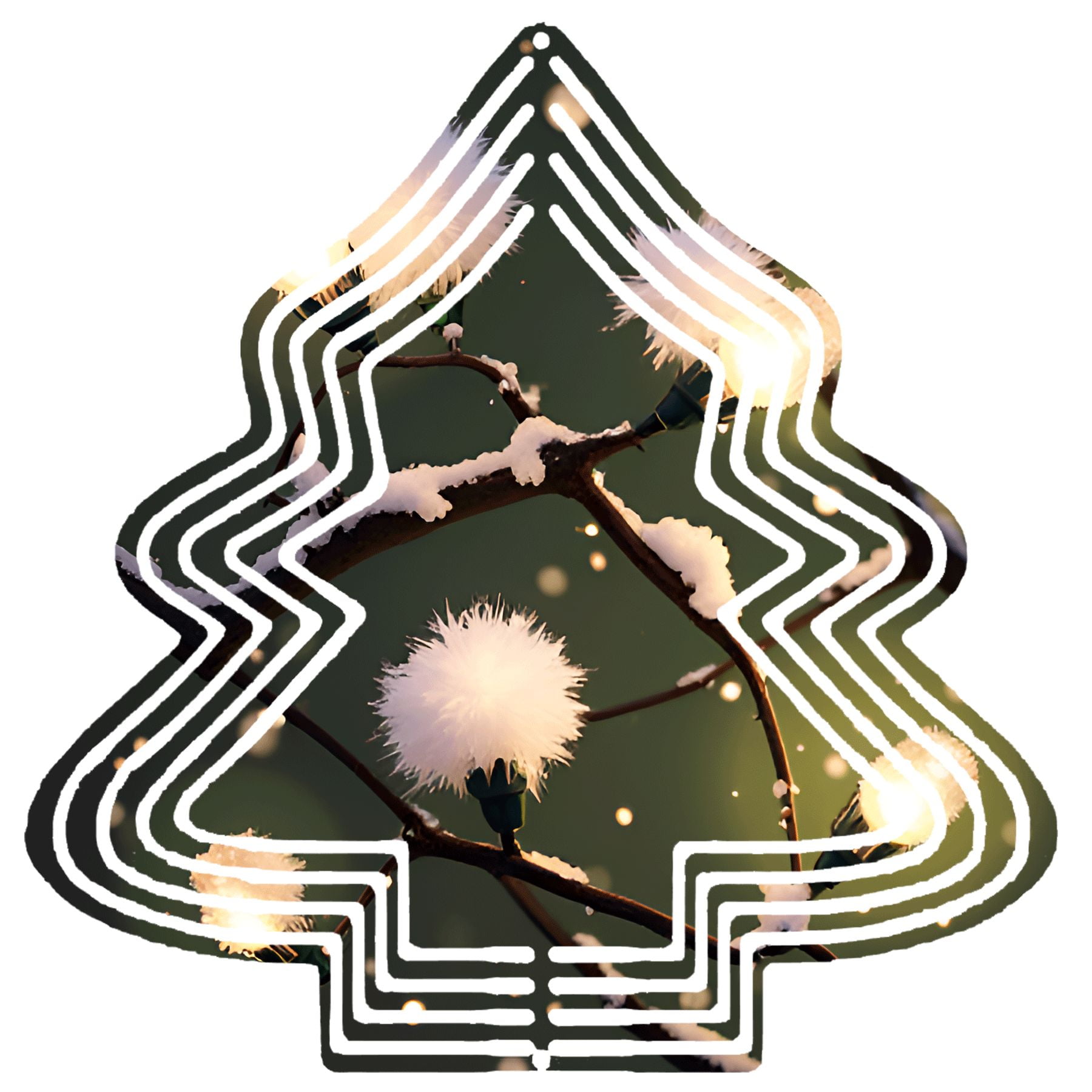 Stylish Metal Hanging Christmas Tree Wind Spinner - Intricate Design ...