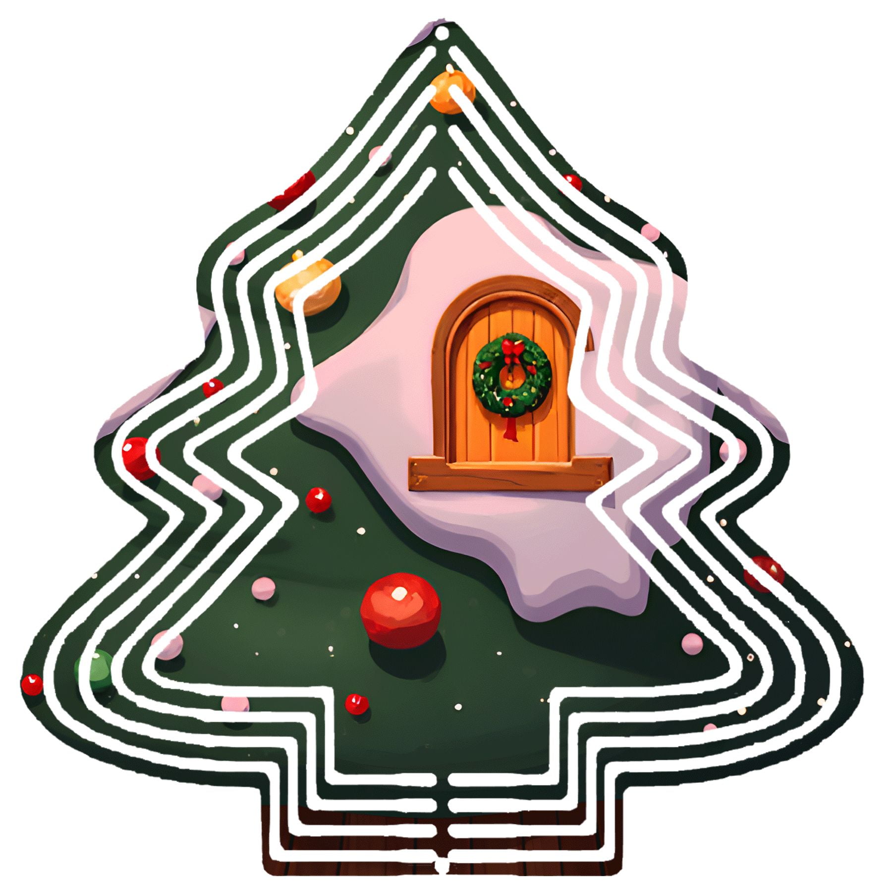 Stylish Metal Hanging Christmas Tree Wind Spinner - Maze Pattern Design ...