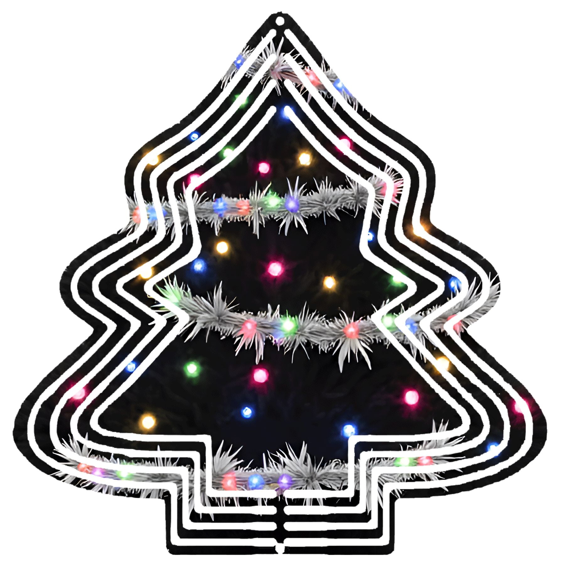 Stylish Metal Hanging Christmas Tree Wind Spinner - Modern Design with ...