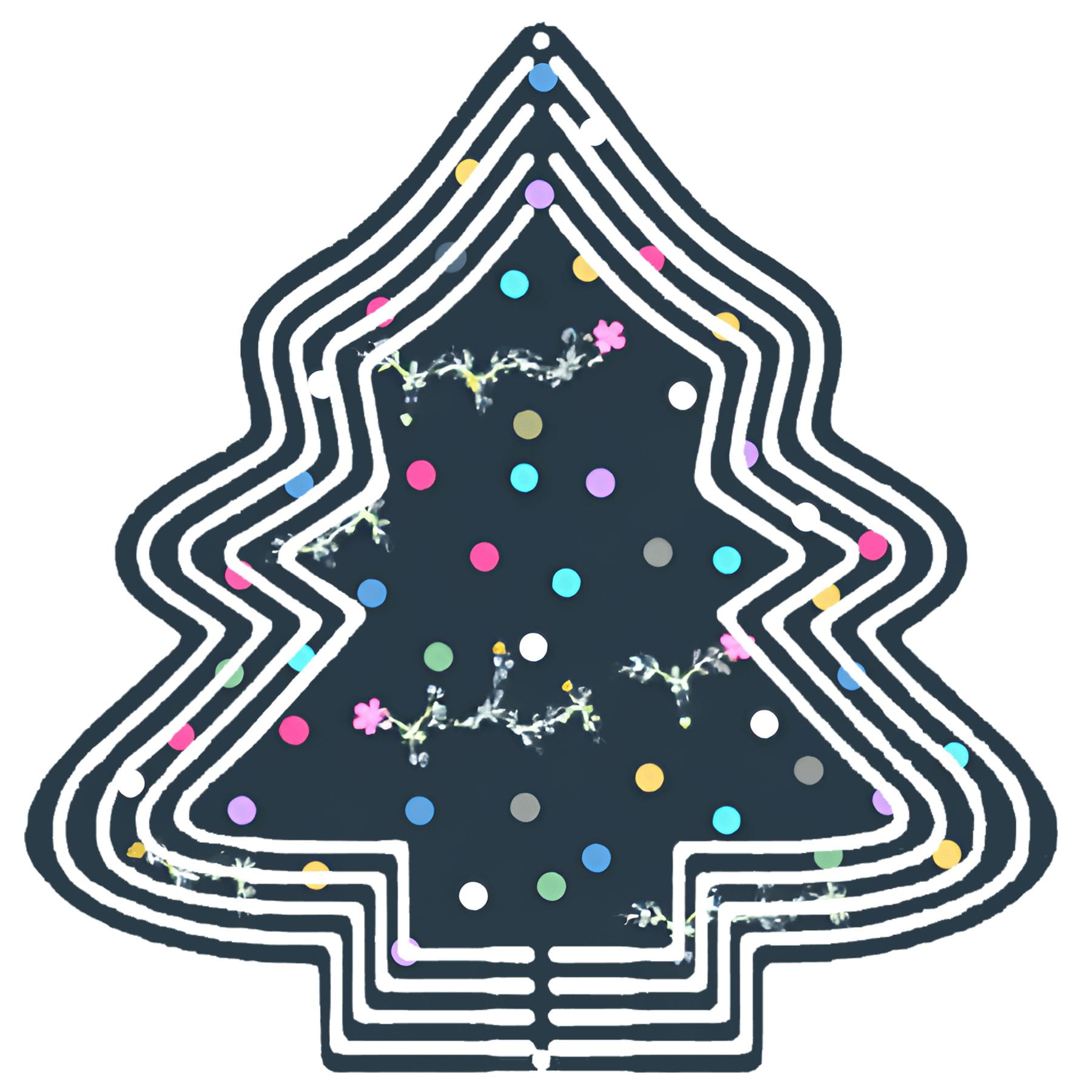 Stylish Metal Hanging Christmas Tree Wind Spinner - Modern Design with ...
