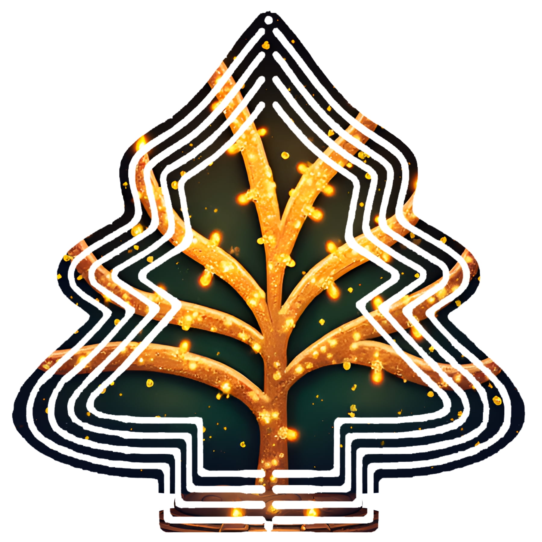 Stylish Metal Hanging Christmas Tree Wind Spinner - Modern Design with ...