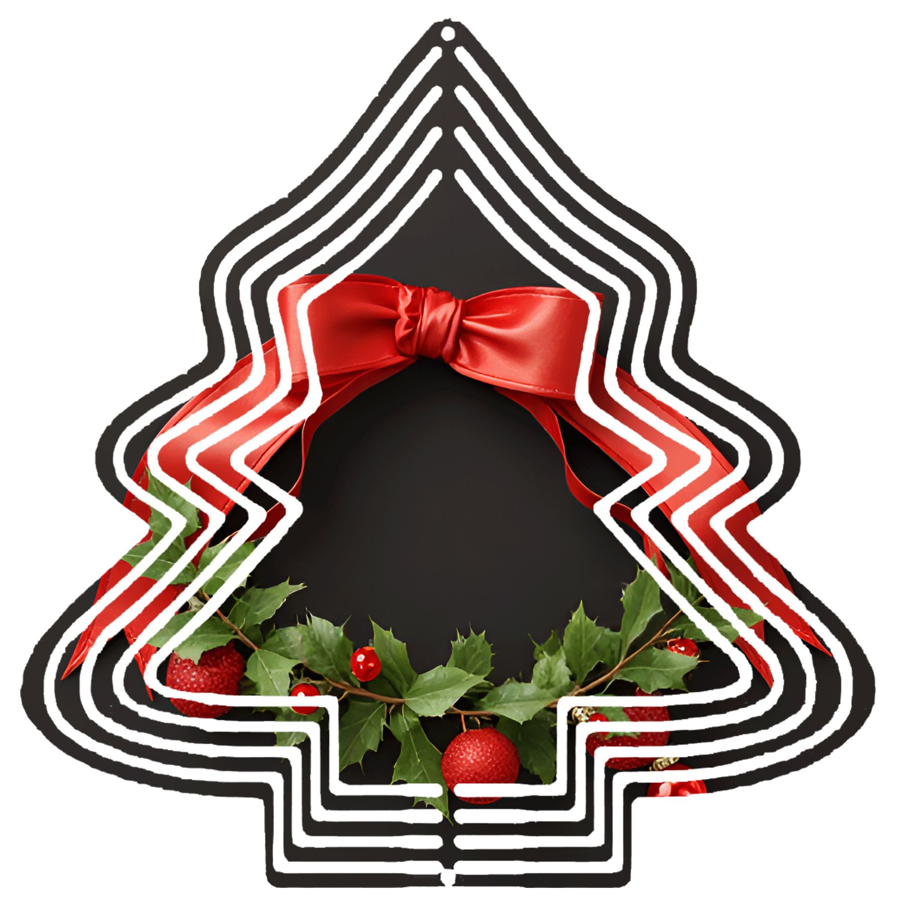 Stylish Metal Hanging Christmas Tree Wind Spinner - Modern Geometric ...