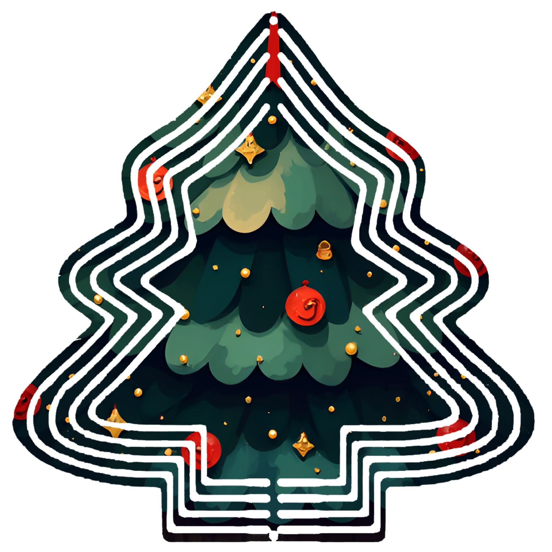 Stylish Metal Hanging Christmas Tree Wind Spinner - Modern Zigzag ...