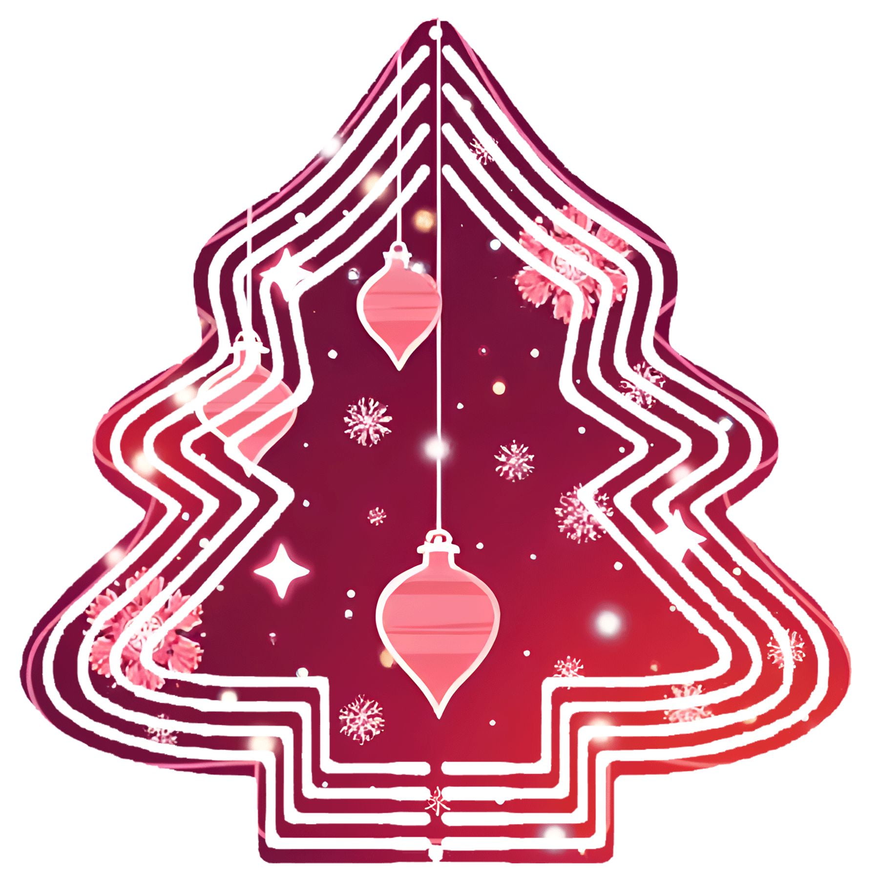 Stylish Metal Hanging Christmas Tree Wind Spinner - Red & Pink ...
