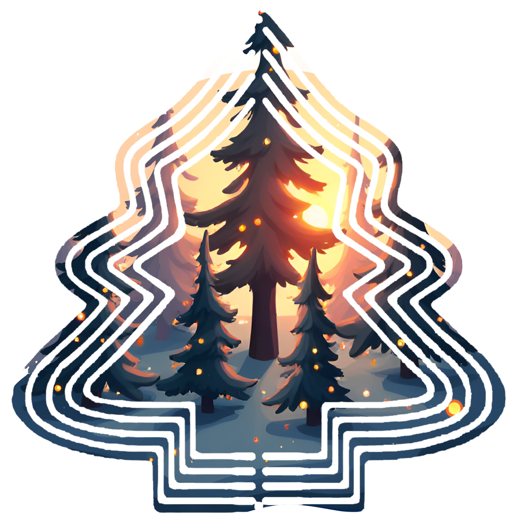 Stylish Metal Hanging Christmas Tree Wind Spinner - Serene Design with ...