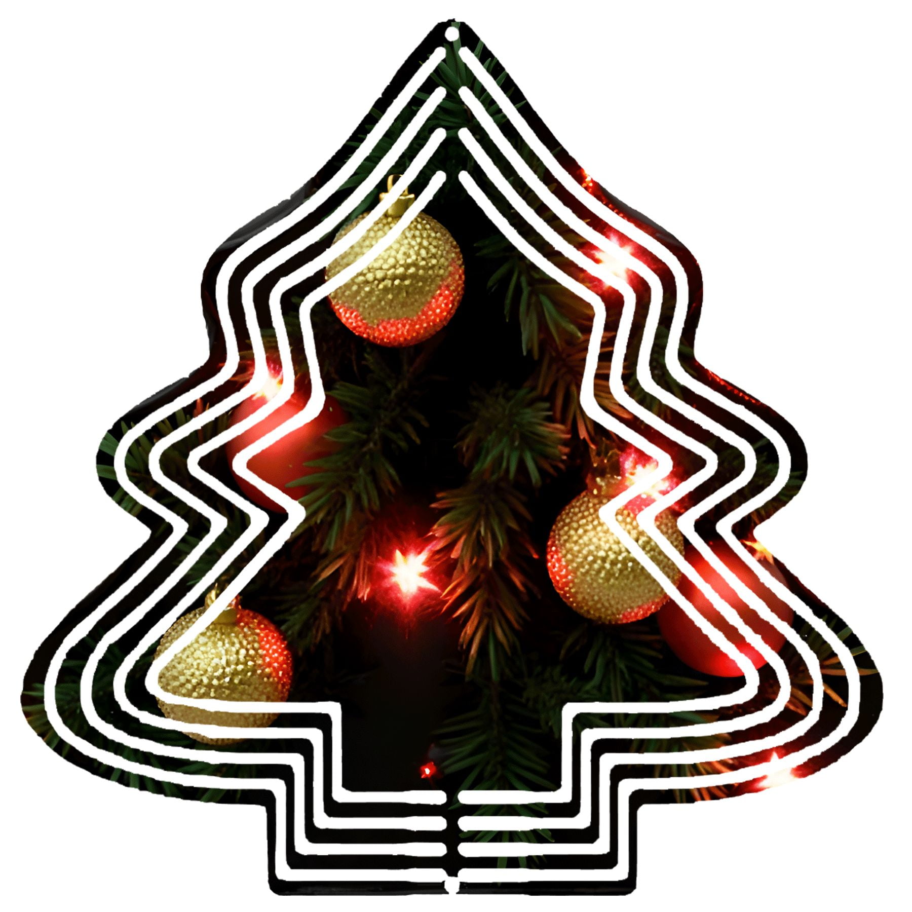 Stylish Metal Hanging Christmas Tree Wind Spinner - Triangular Design ...