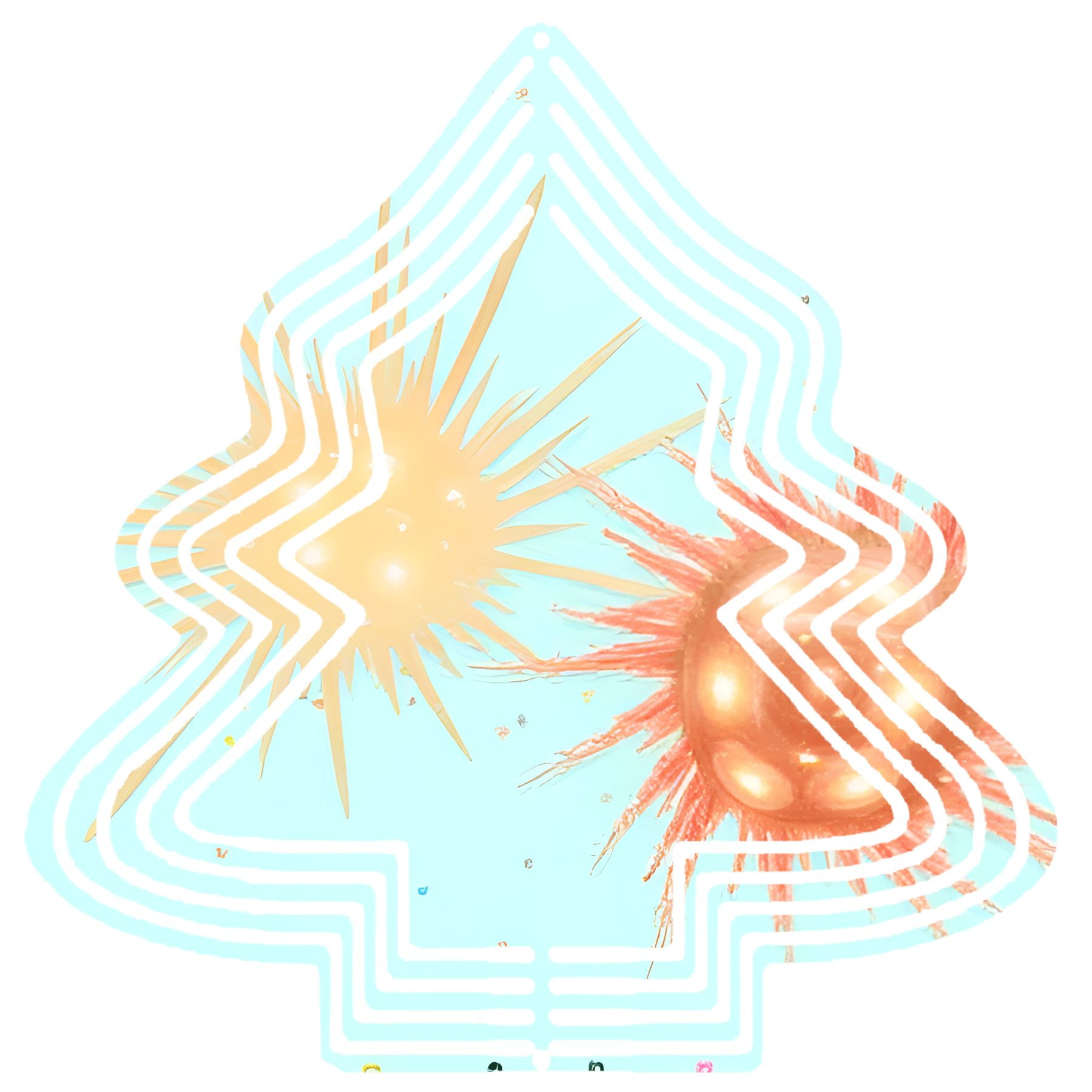 Stylish Metal Hanging Christmas Tree Wind Spinner - Vibrant Firework ...