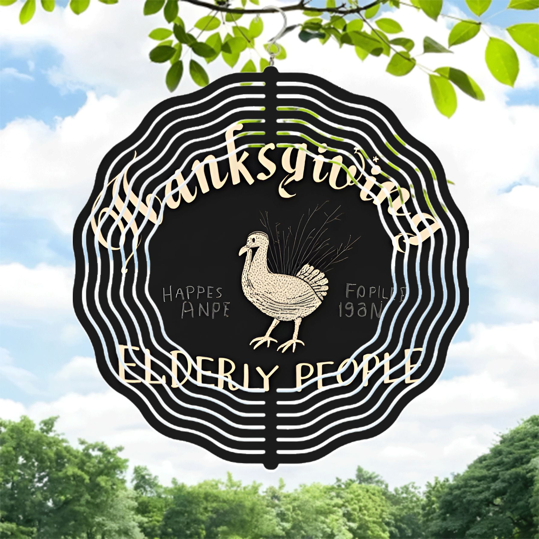 Stylish Metal Hanging Wind Spinner with Elegant Turkey Design for ...