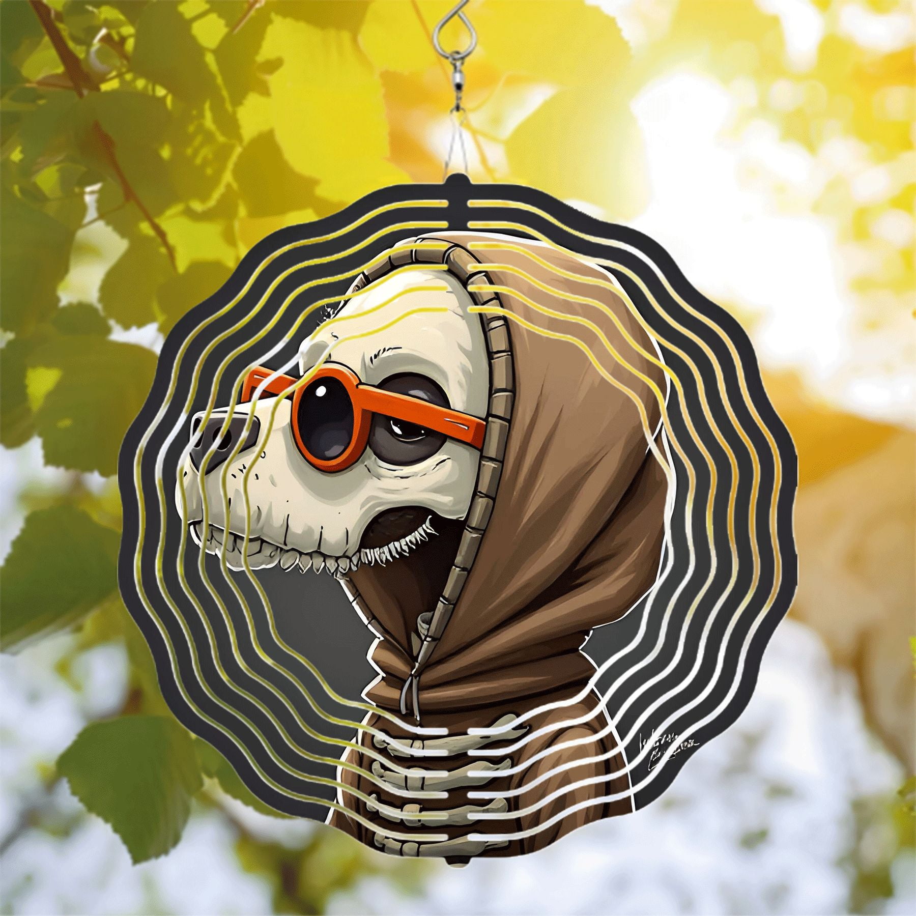 Stylish Metal Hanging Wind Spinners with Concentric Circle Design ...