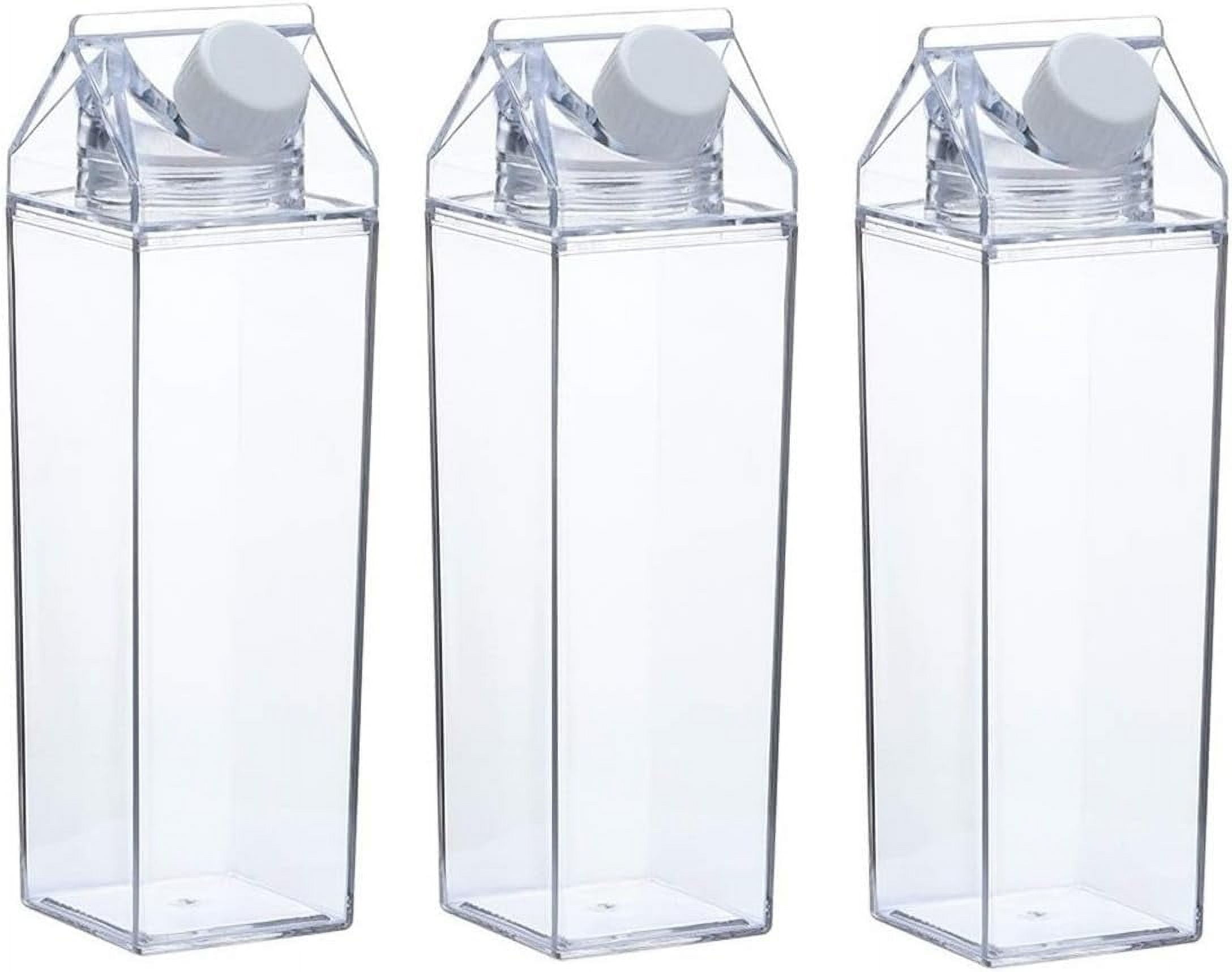 Stylish Milk Carton Water Bottle, Food-Grade Material Transparent Juice ...