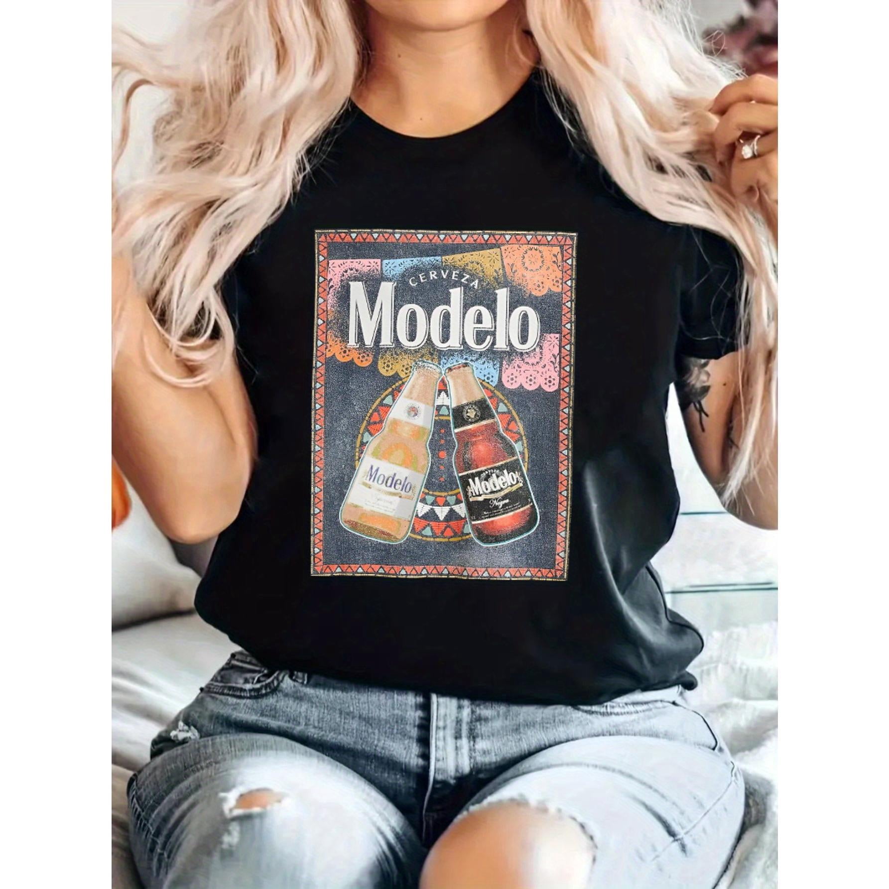 Stylish Modelo Beer Tops for Women Bold Graphic Tees Featuring Modelo ...