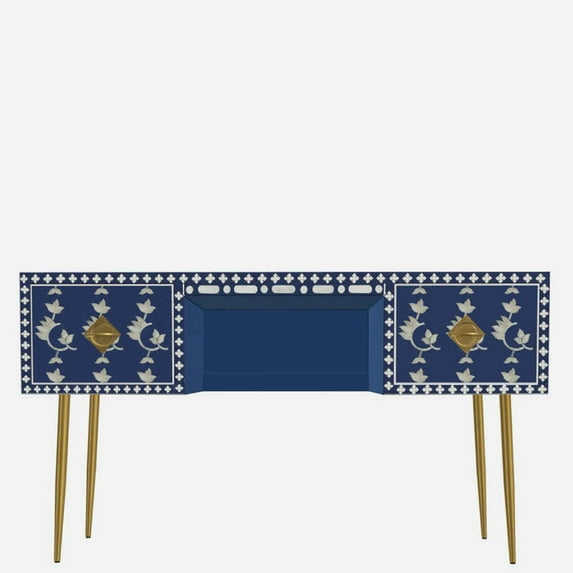 Stylish Modern Console Table – Multicolor Bone Inlay Handmade for ...