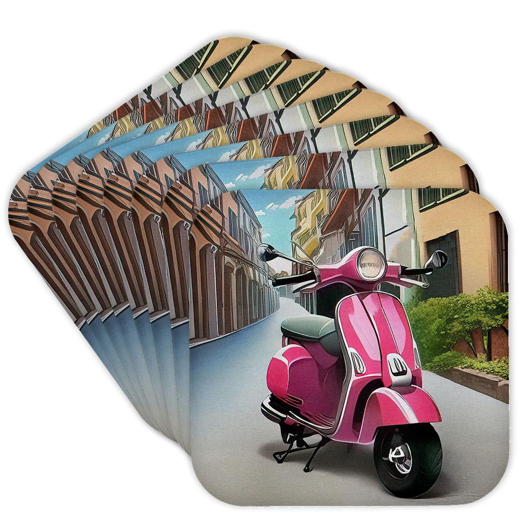 3drose, Stylish Motor Scooter of Dark Pink Color Stands on the Street ...