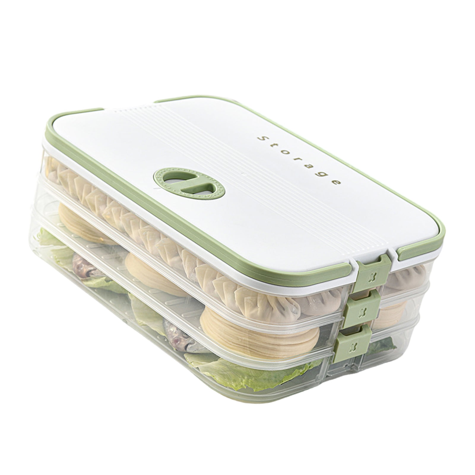 Stylish Multiple Tiers Dumpling Storage Box Clear Freezer Container ...