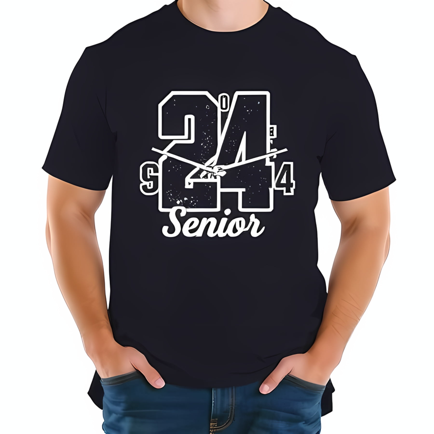 Stylish Navy Blue Cotton Short Sleeve T-Shirt for Seniors 2024 - Bold ...