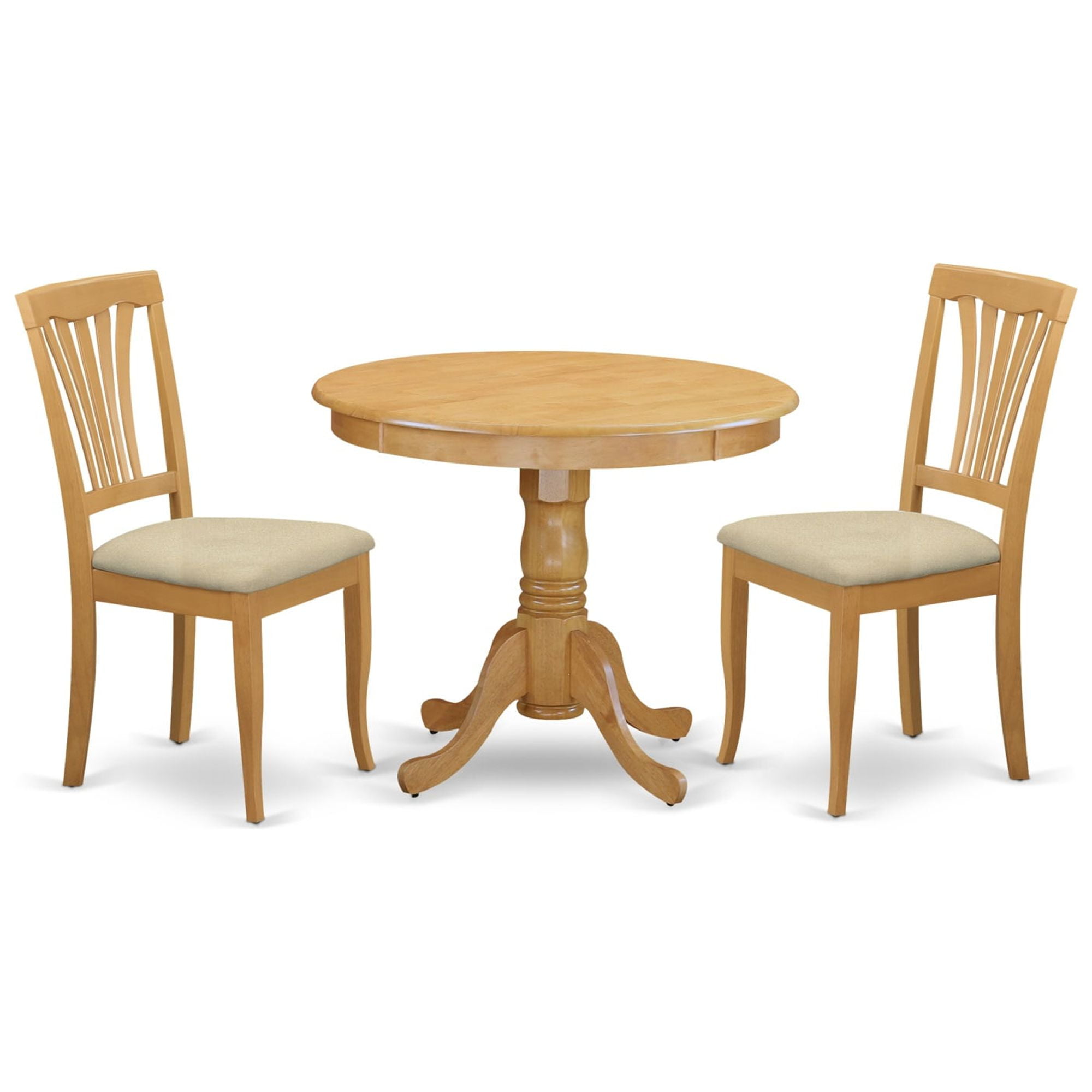 Stylish Oak Two-Seat Table Set with Beveled Edges - Perfect for Small ...