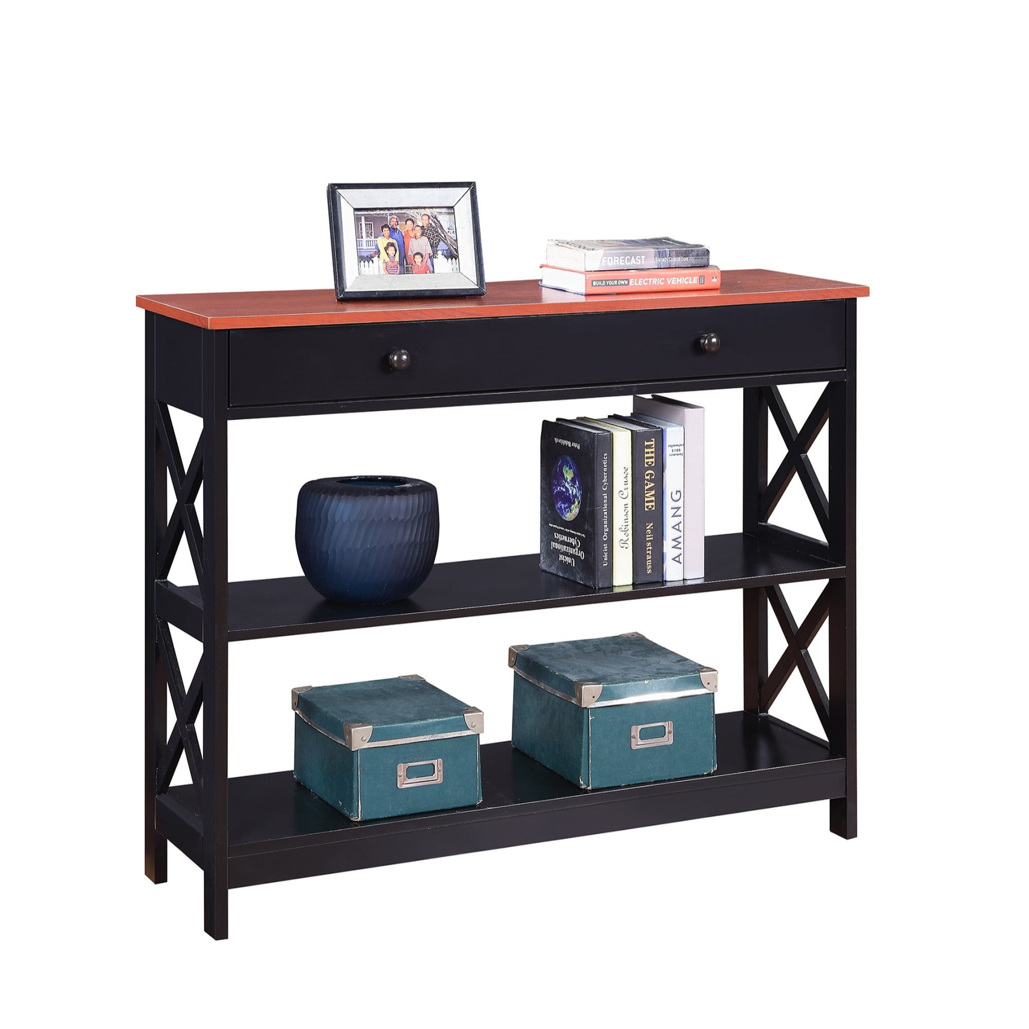 Stylish Oxford 1 Drawer Console Table with Shelves - Ample Storage ...