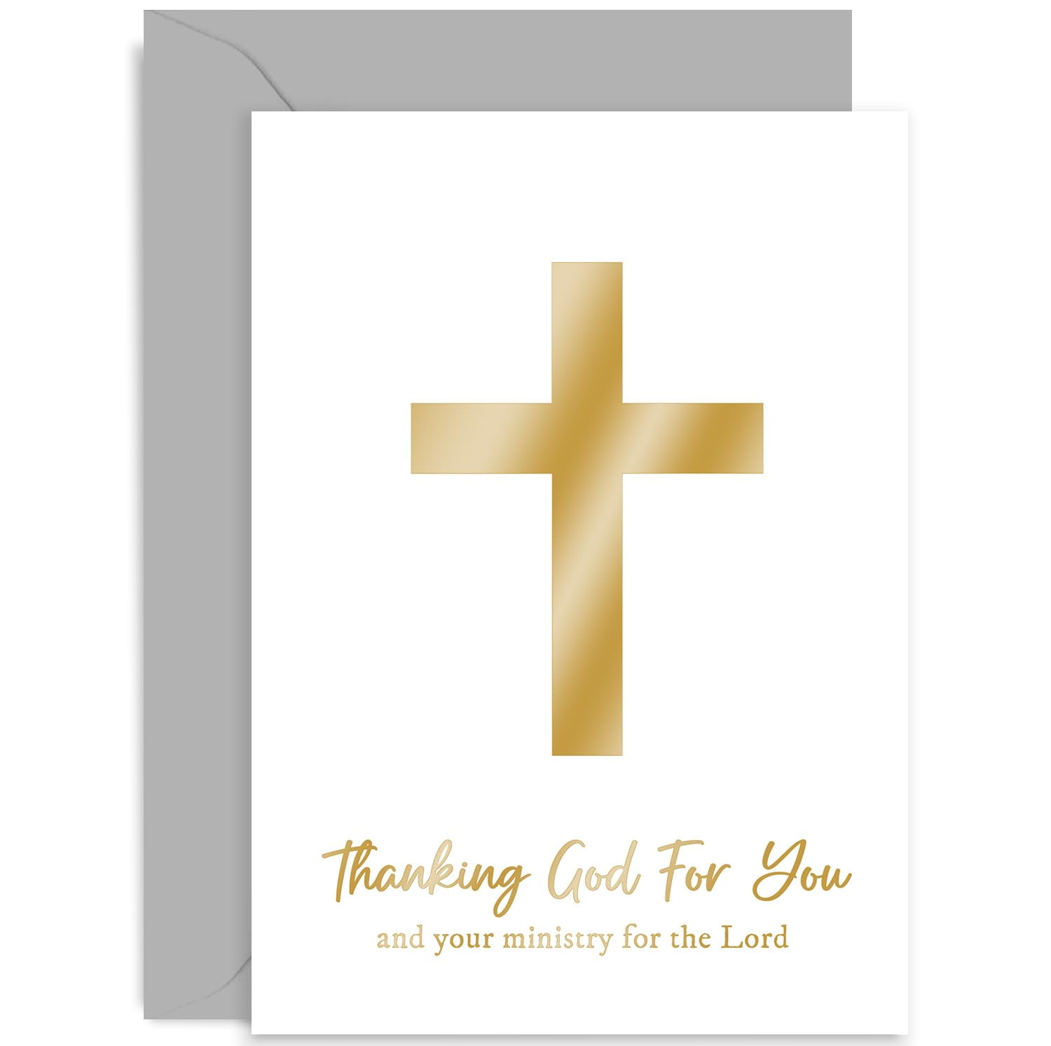 Stylish Pastor Appreciation Card - Gold Foil Christmas Card for Pastor ...