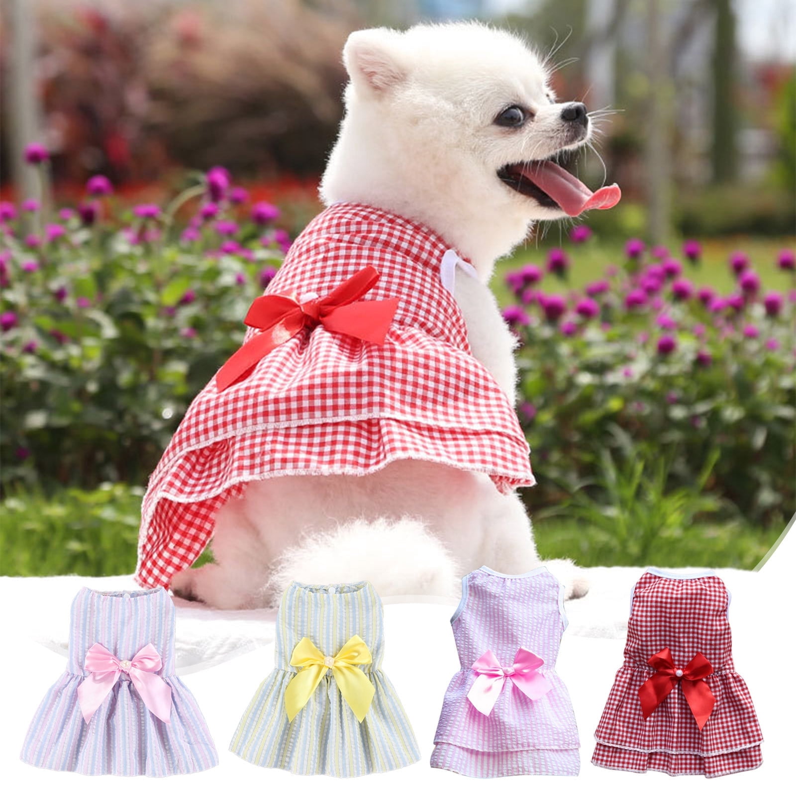 Stylish Pet Skirt with Decorative Bow, All-Season Pet Clothing for ...