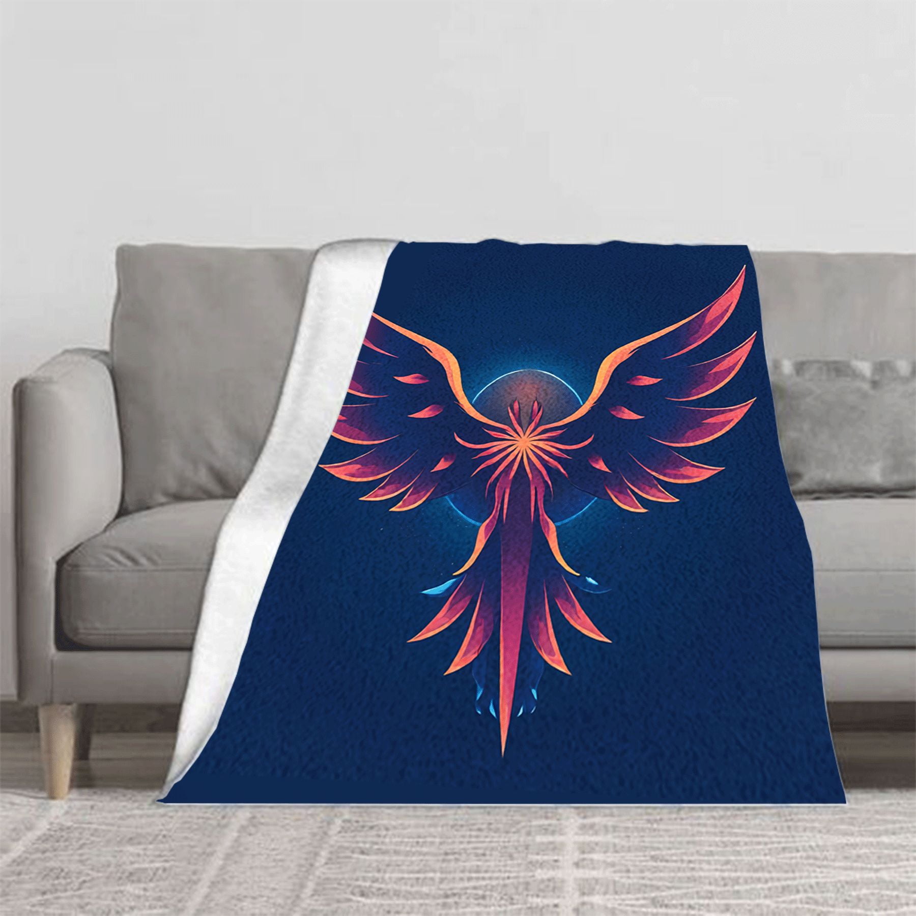 Stylish Phoenix Pattern Flannel Blanket - Soft Cozy and Warm for Sofa ...
