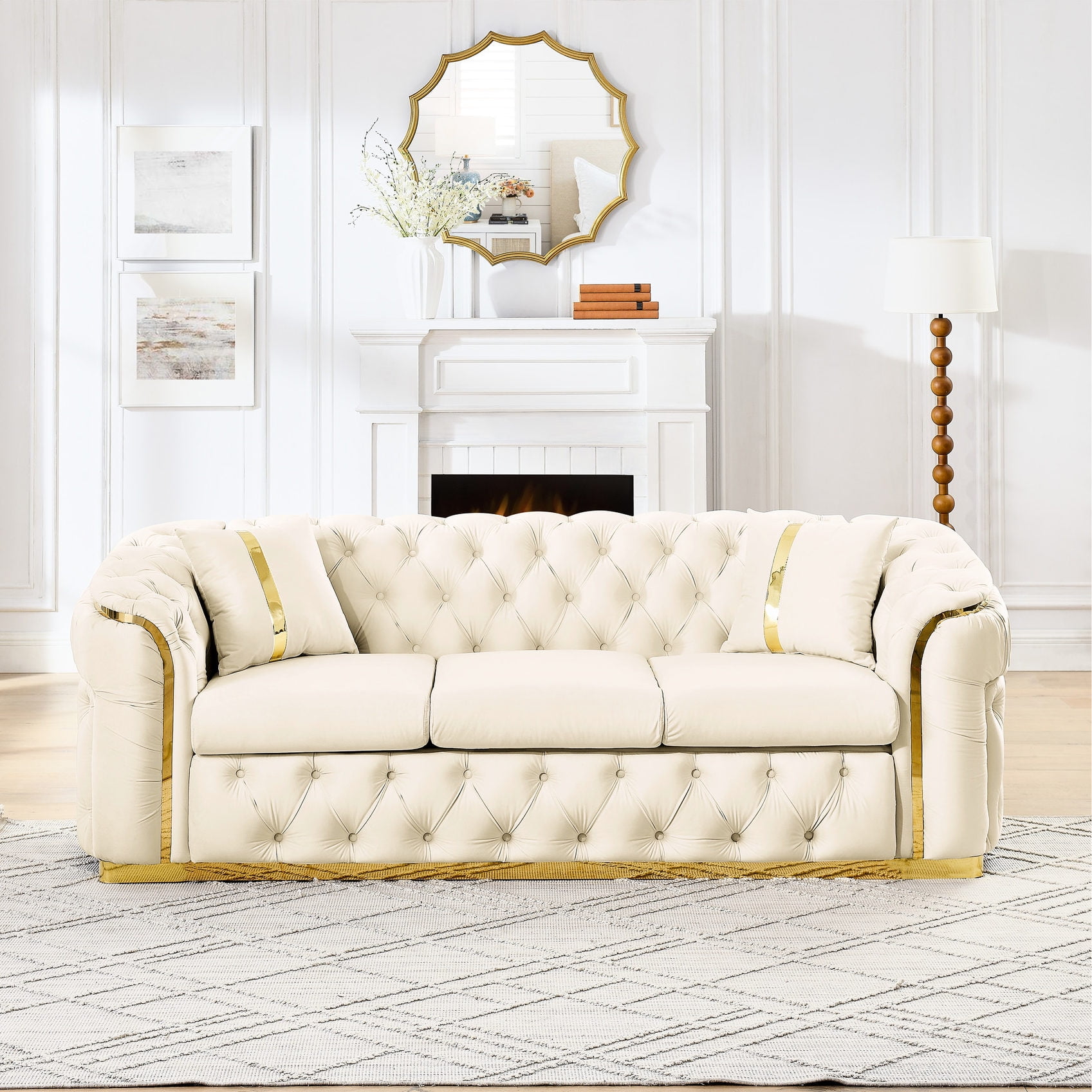 Stylish Pillows with Gold Bars - Added Comfort and Style in Living Area ...