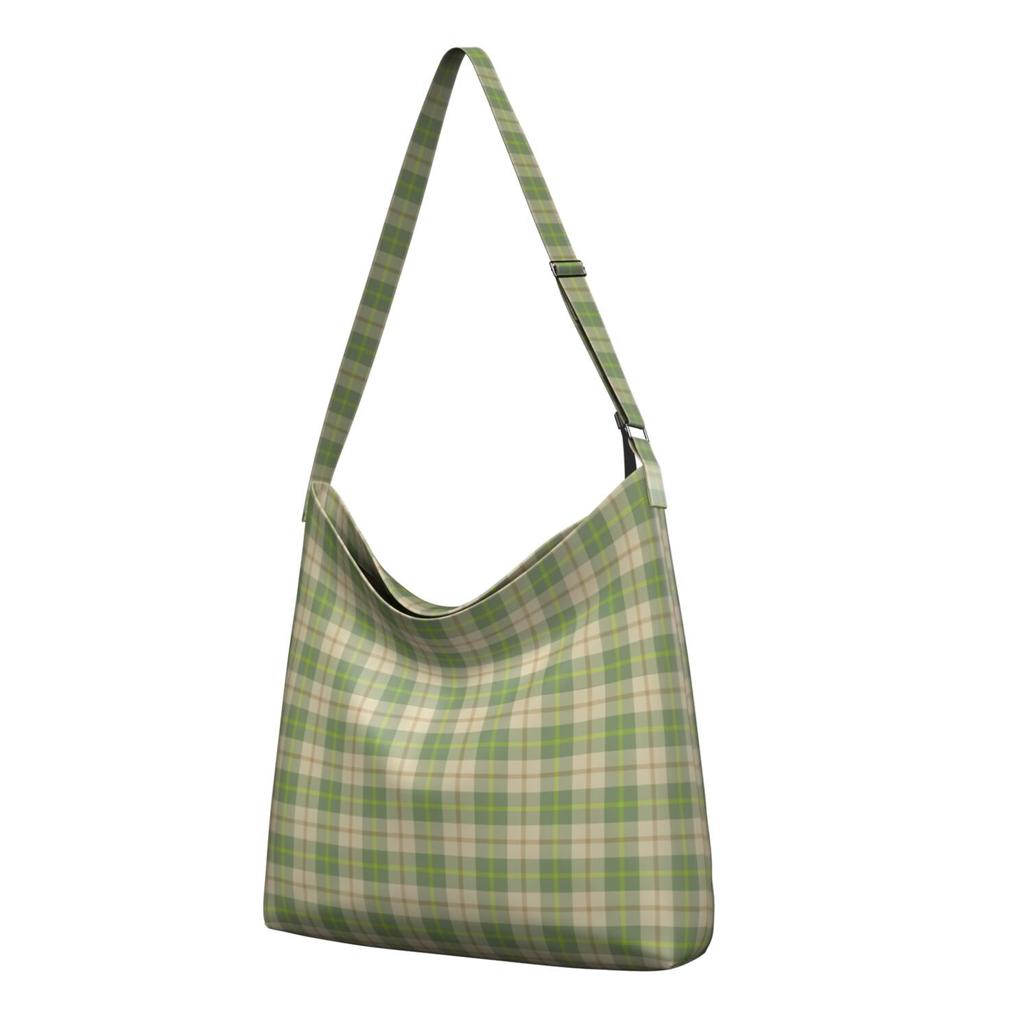 Stylish Plaid Sling Bag - Adjustable Vintage Checkered Purse with Multi ...