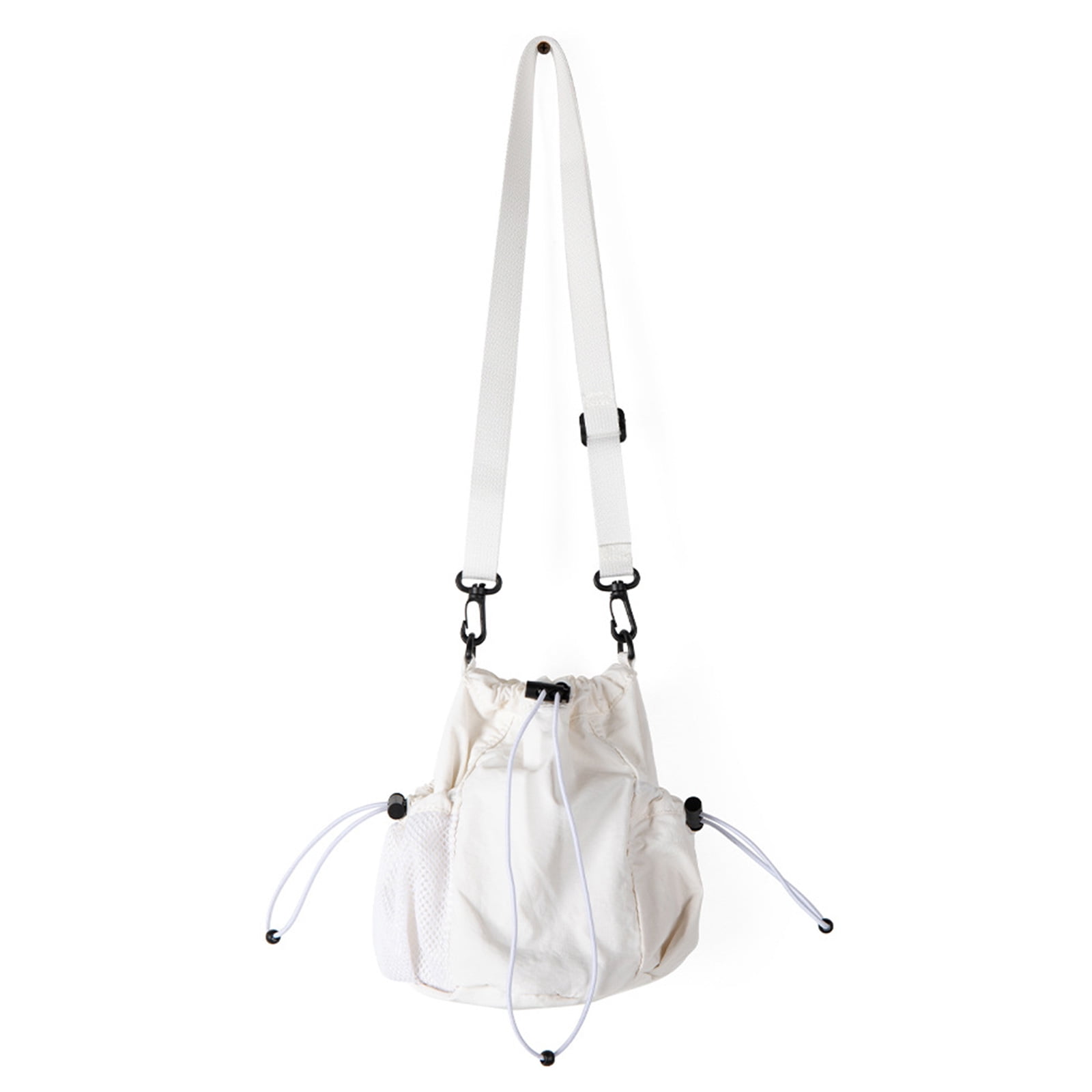 Stylish Pleated Drawstring Bucket Bag Nylon Shoulder Purse Crossbody ...