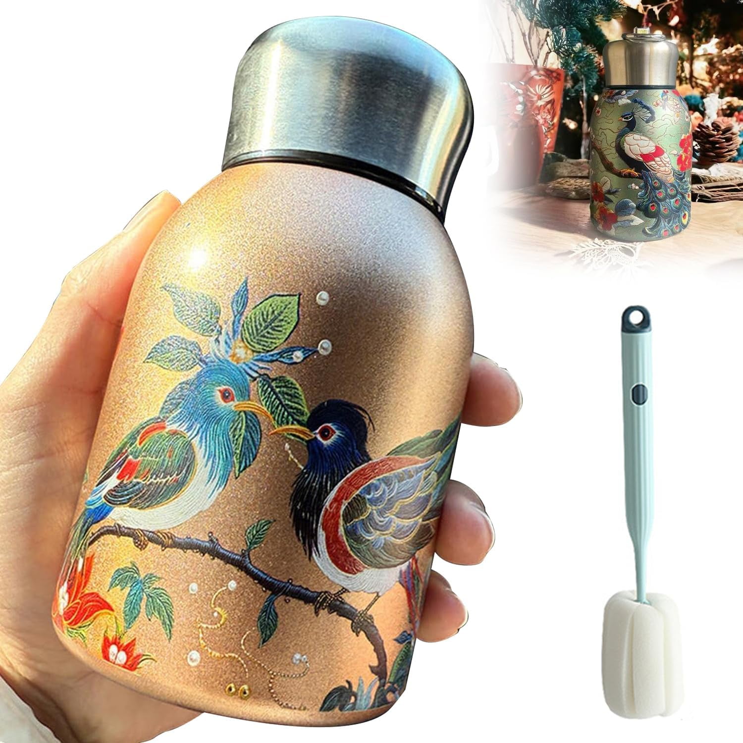 Stylish & Portable Insulated Water Bottle, Keep Drinks Hot or Cold 24h ...