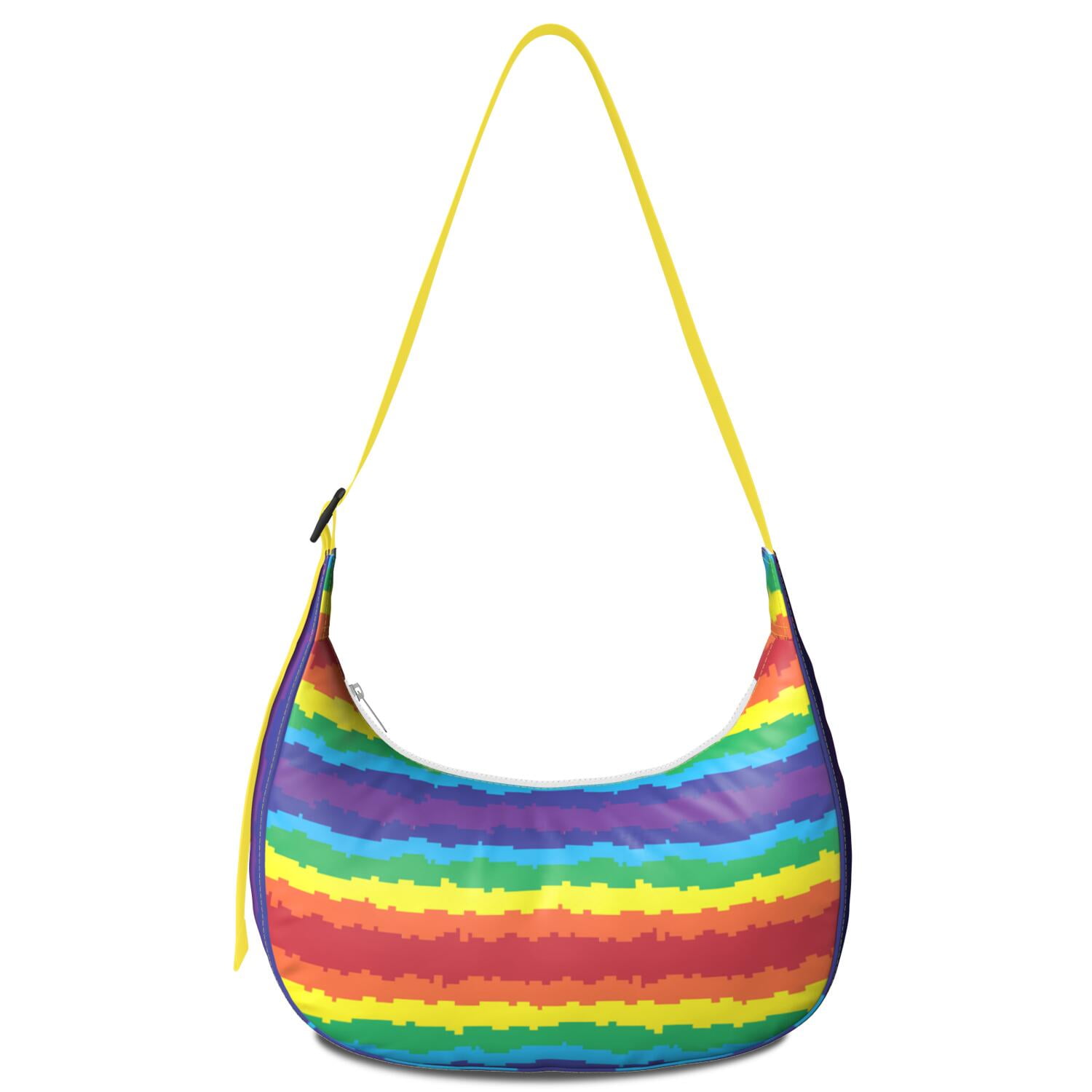 Stylish Psychedelic Art Crossbody Tote for Women, Vintage Rainbow ...