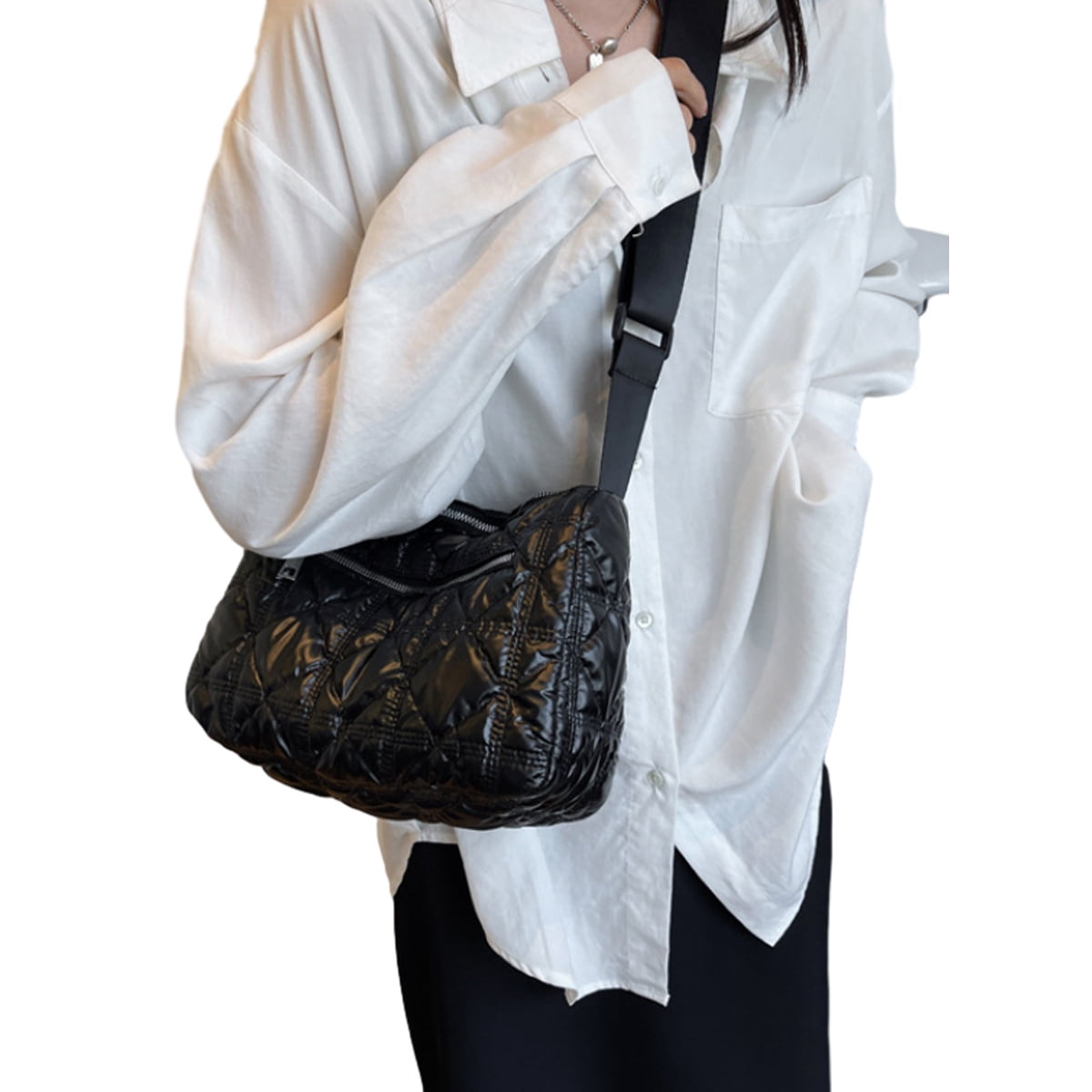 Stylish Puffer Shoulder Bag for Women-Soft and Waterproof Small Puffer ...