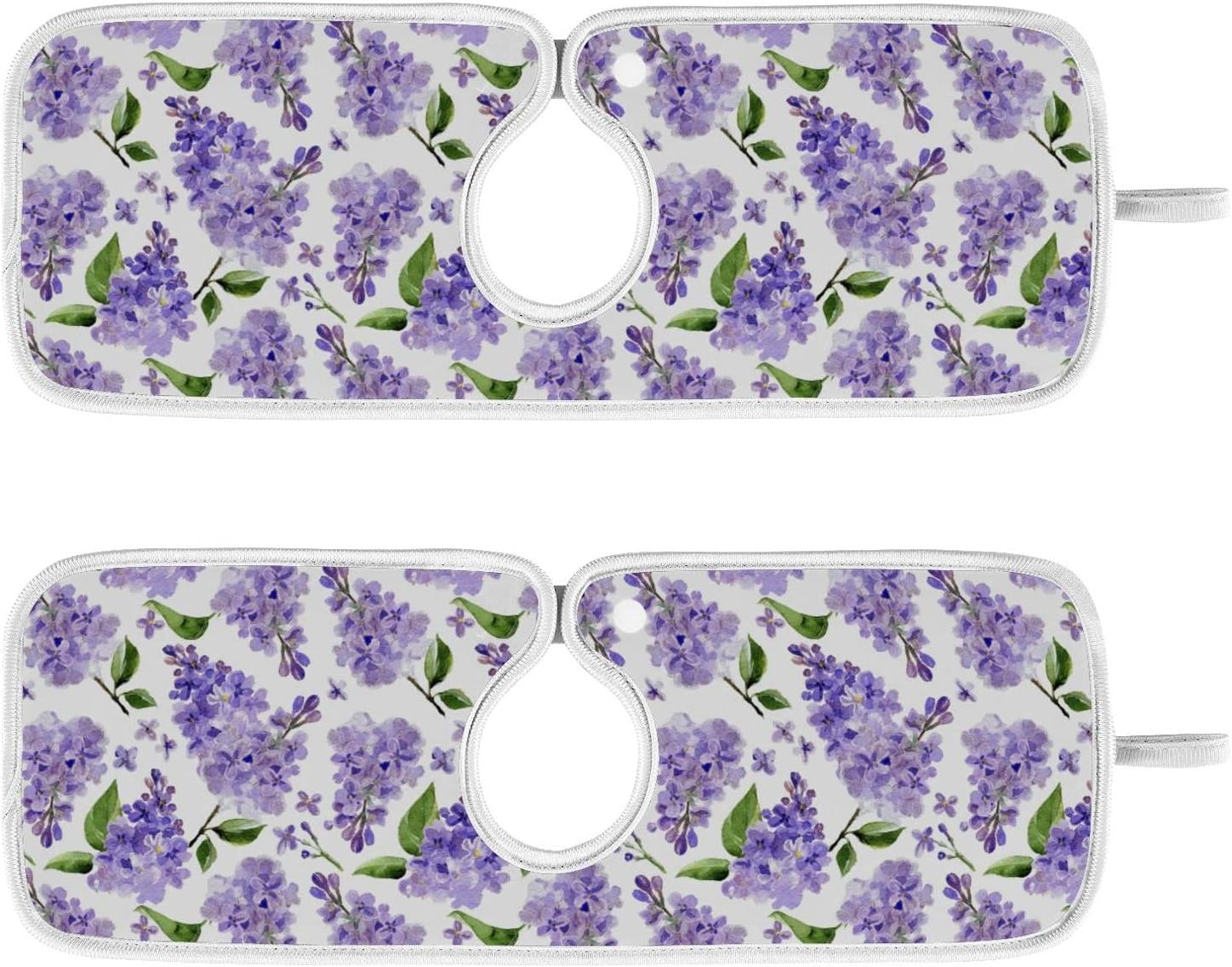 Stylish Purple Lavender Sink Splash Guard for Faucet 2 Packs Faucet ...