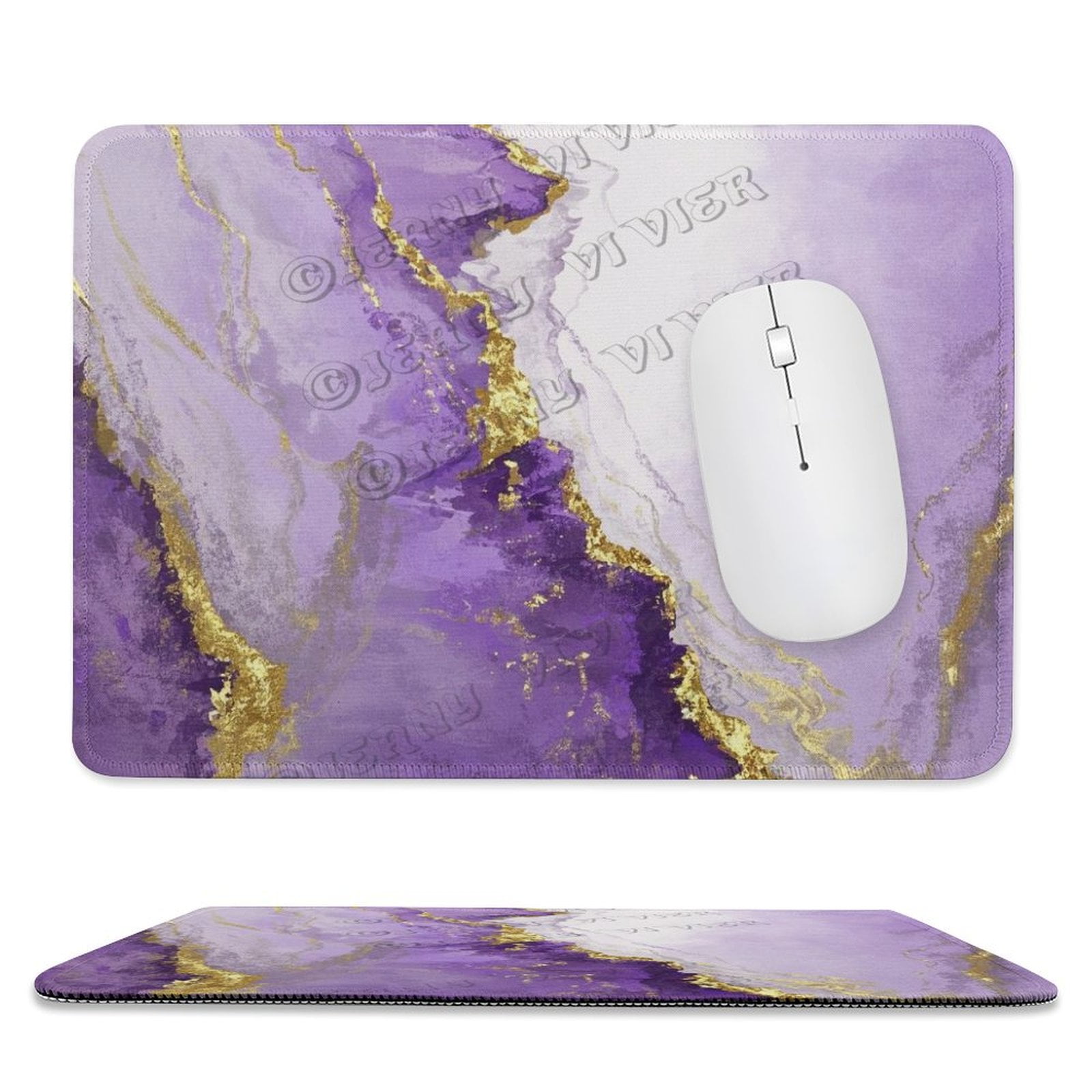 Stylish Purple and Gold Marble Mouse Pad, 8x10 Inches, Unique Pattern ...