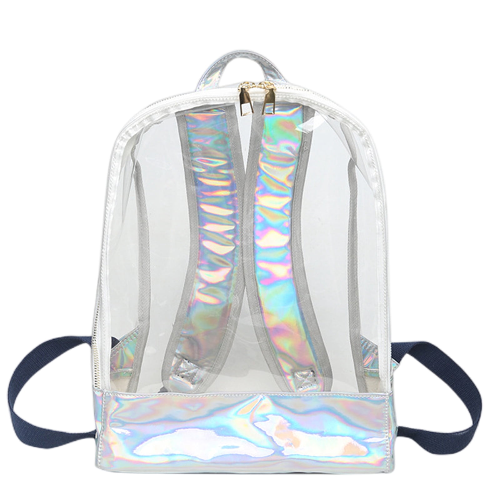 Stylish Rainbow Clear Laser Backpack for Women Men Water Resistant ...