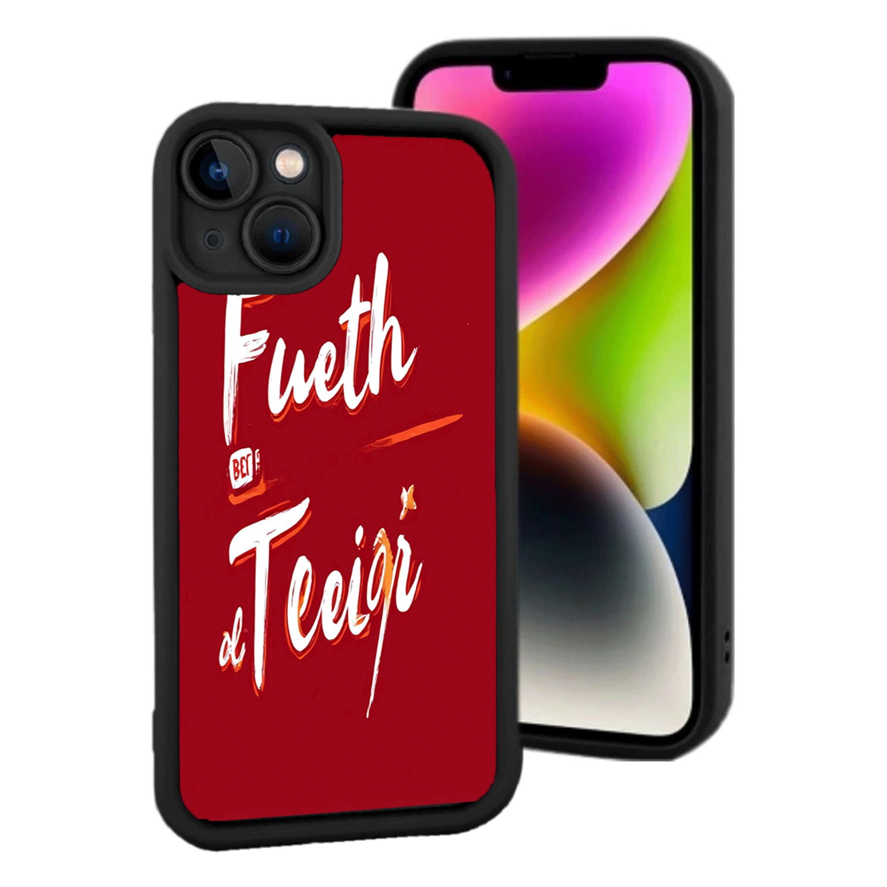 Stylish Red & Black iPhone 15 Case - Lightweight Yellowing Resistant ...