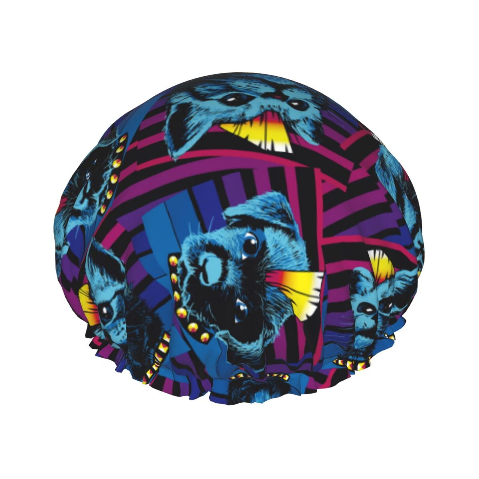 Stylish Retro Cats Dogs Shower Cap, Reusable Bath Hair Hat for all Hair ...