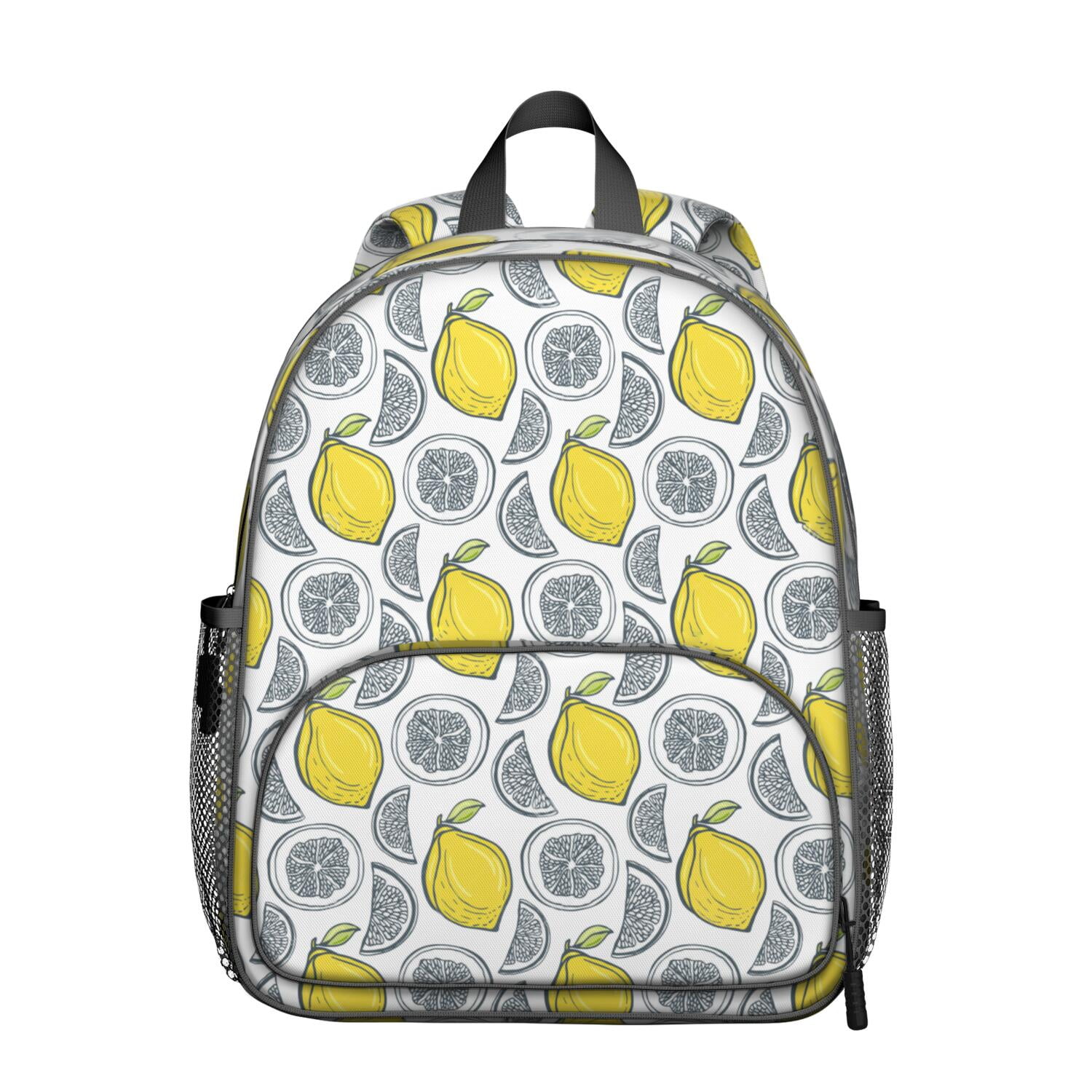 Stylish Retro Lemon Backpack, Cute Yellow Fruit Design with Summer ...