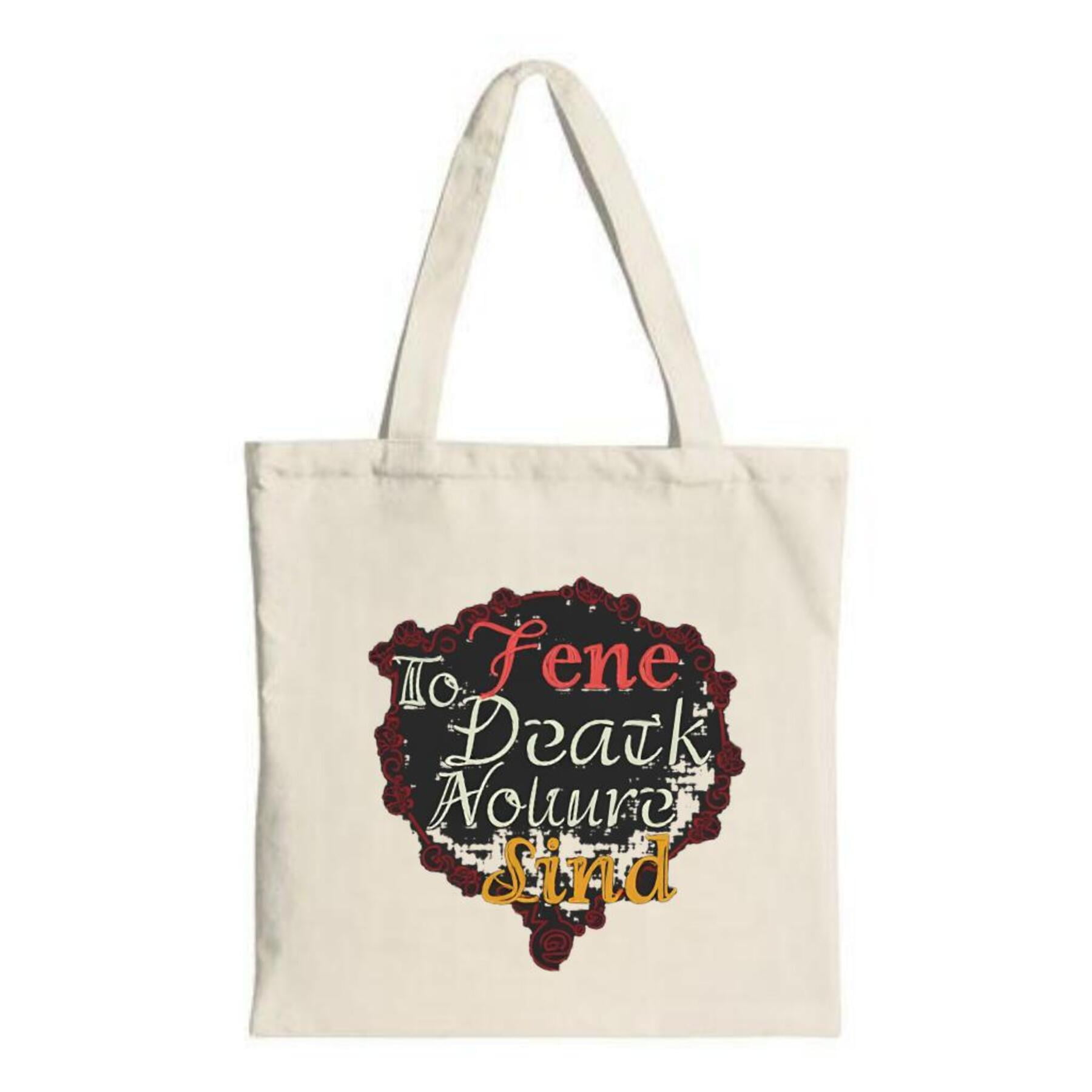 Stylish Reusable Canvas Grocery Shopping Bag with " To Fene Drak Nulume ...